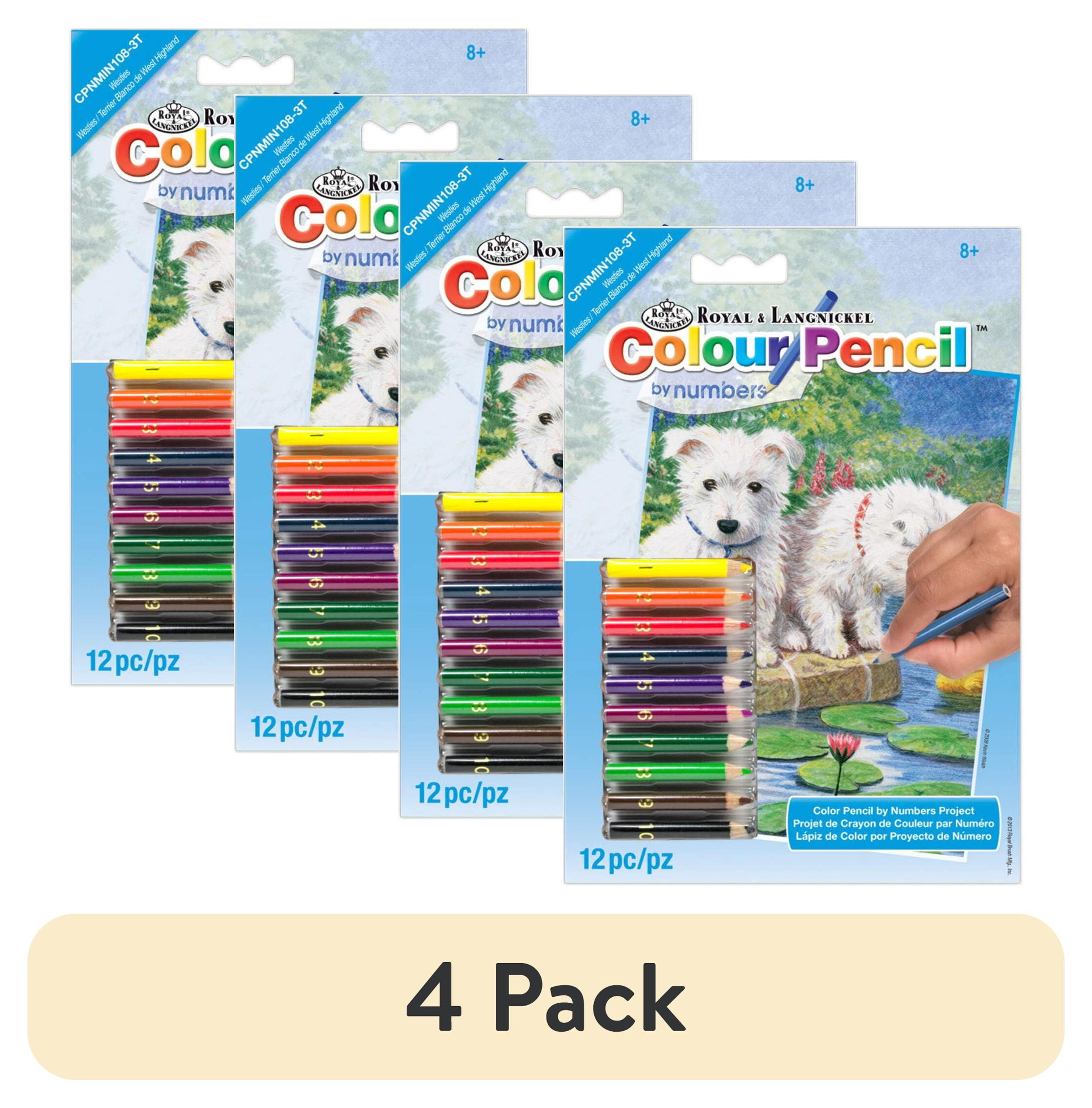 (4 pack) CPNMIN-108 | Colour Pencil by numbers™ 12pc 5" x 7" Westies ...