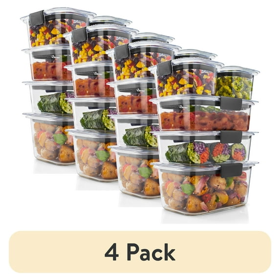 (4 pack) Rubbermaid Brilliance Leak-Proof Stain Resistant Clear Food ...
