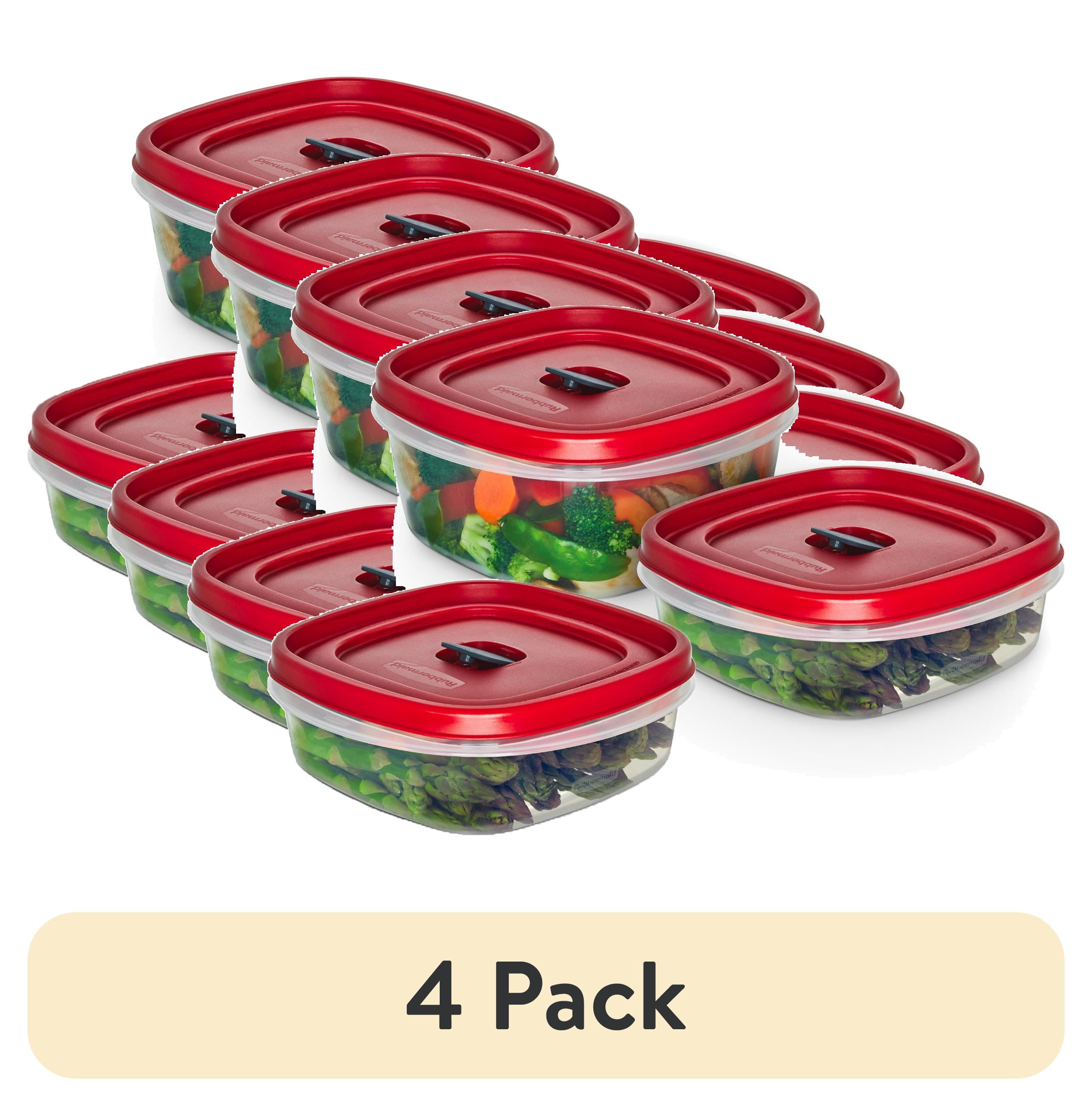 (4 pack) Rubbermaid Easy Find Vented Lid Food Storage Containers, 6 ...