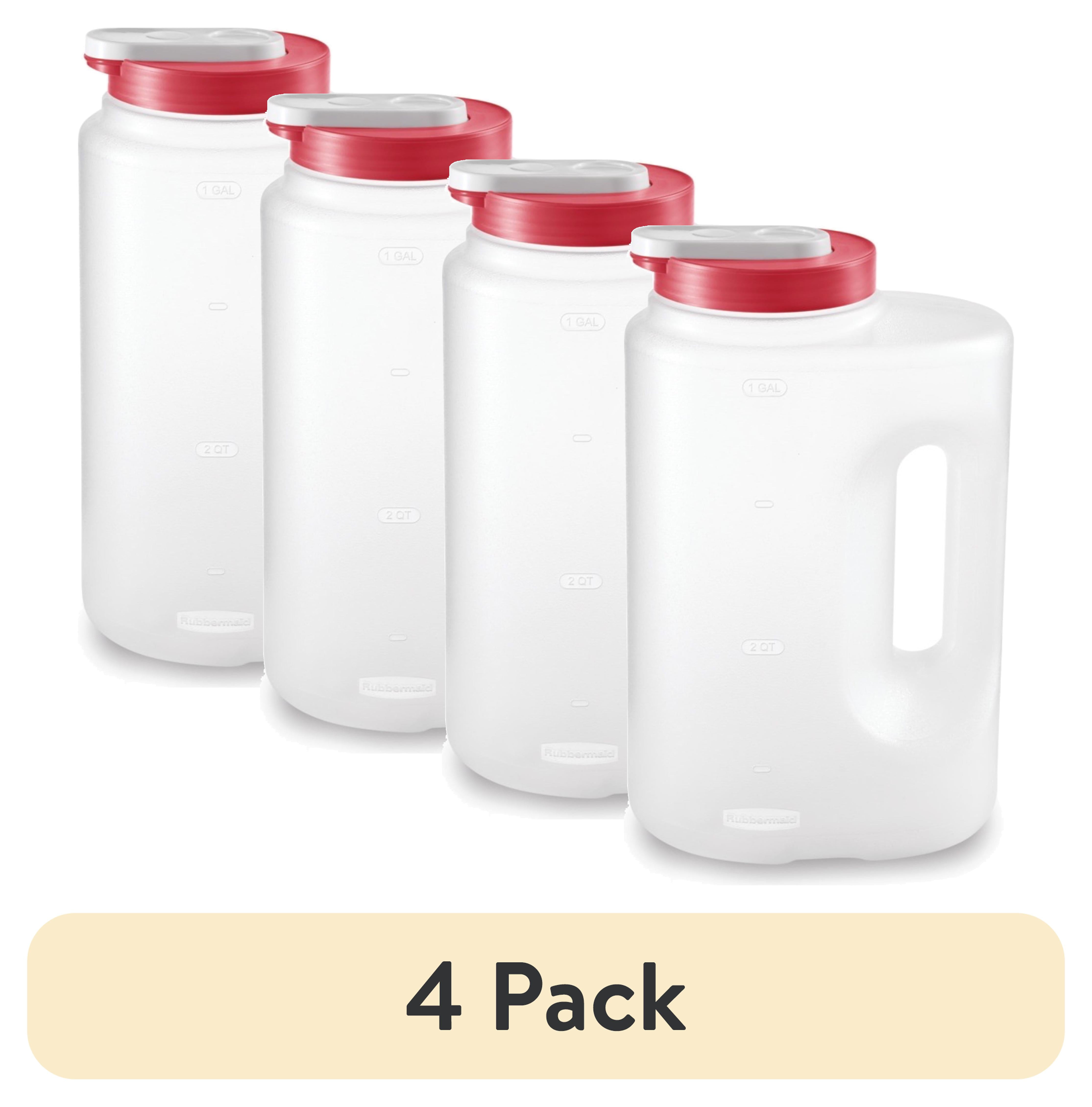 (4 pack) Rubbermaid Mixermate Leak-Resistant Pitcher, Clear, 3.8 Liter ...