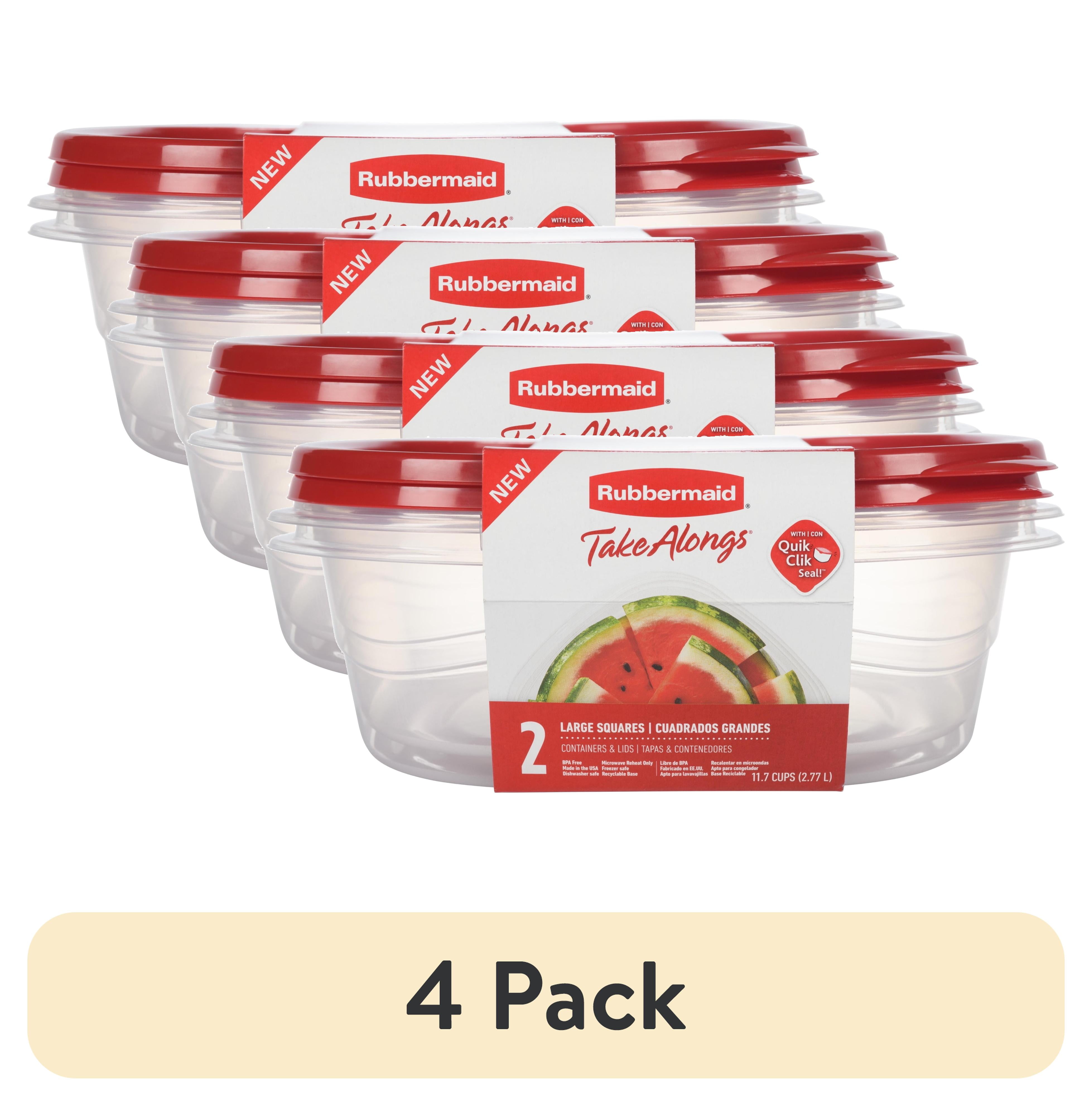 (4 pack) Rubbermaid TakeAlongs 11.7 Cup Food Storage Containers, Set of ...