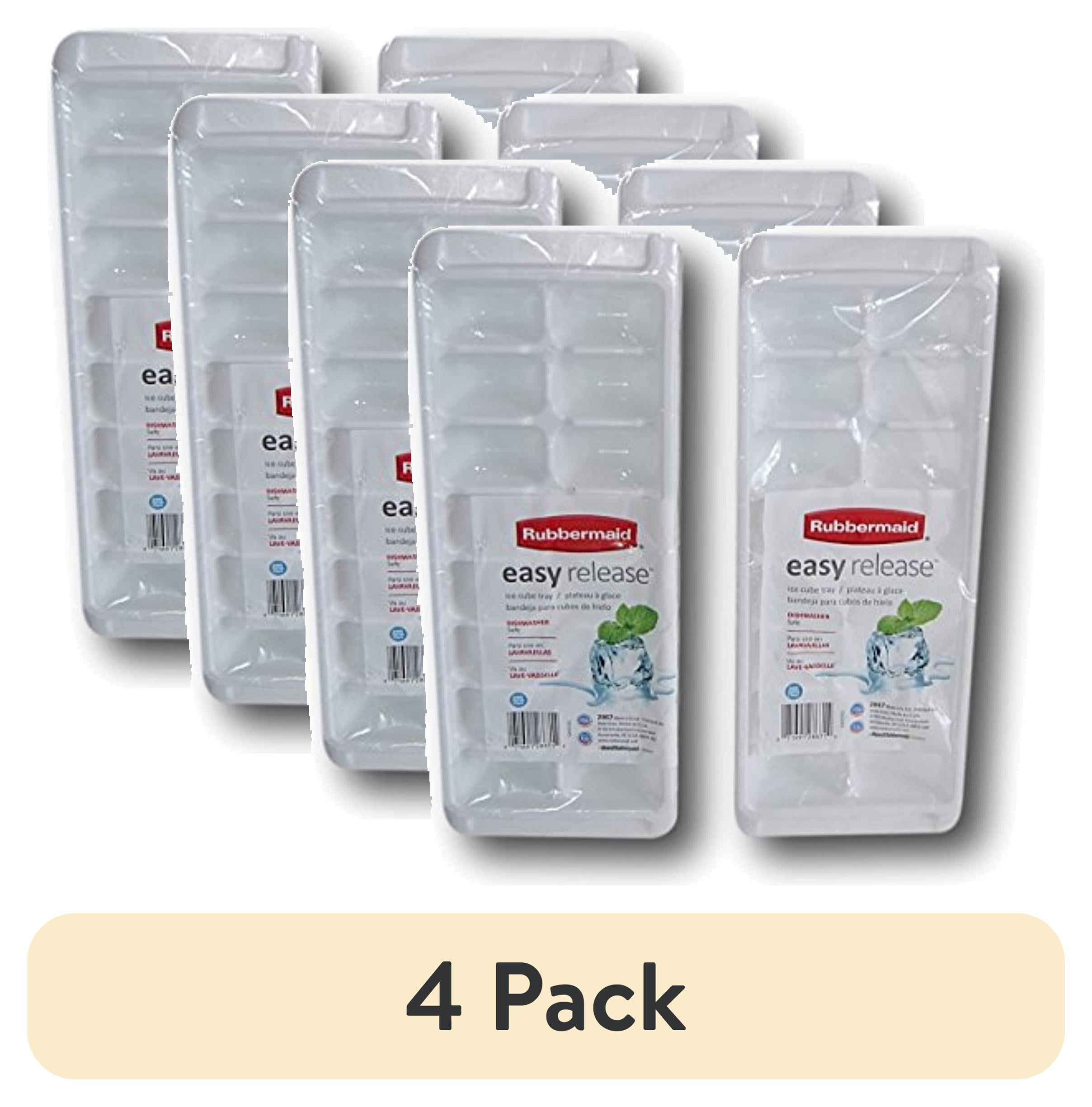 (4 pack) Rubbermaid White Easy Release Ice Cube Tray Set of 2, 12.5'' x ...