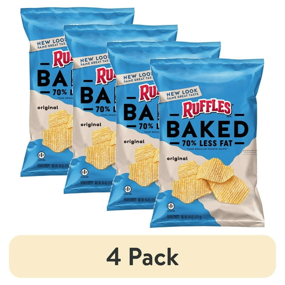 (4 pack) Ruffles Baked Original Potato Crisps, 6.25 oz Bag - Walmart.com