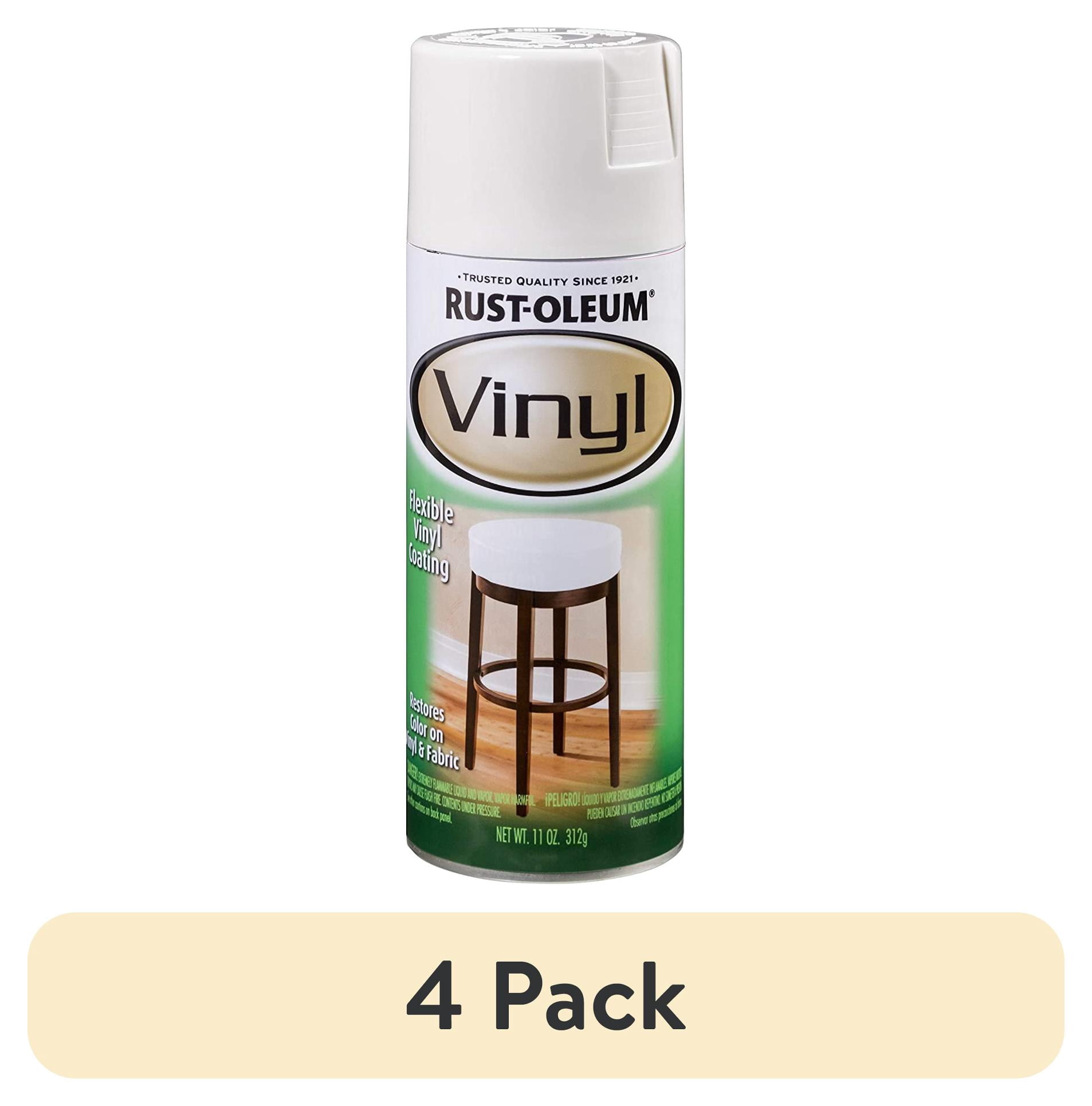(4 pack) Rust-Oleum 1911830 Vinyl Spray, 11 oz, White - Walmart.com