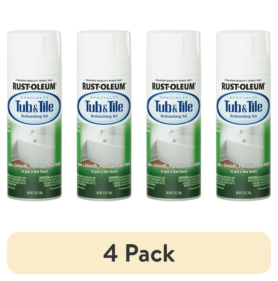 (4 pack) Rust-Oleum 280882 Specialty Tub and Tile Spray Paint, 12-Ounce ...