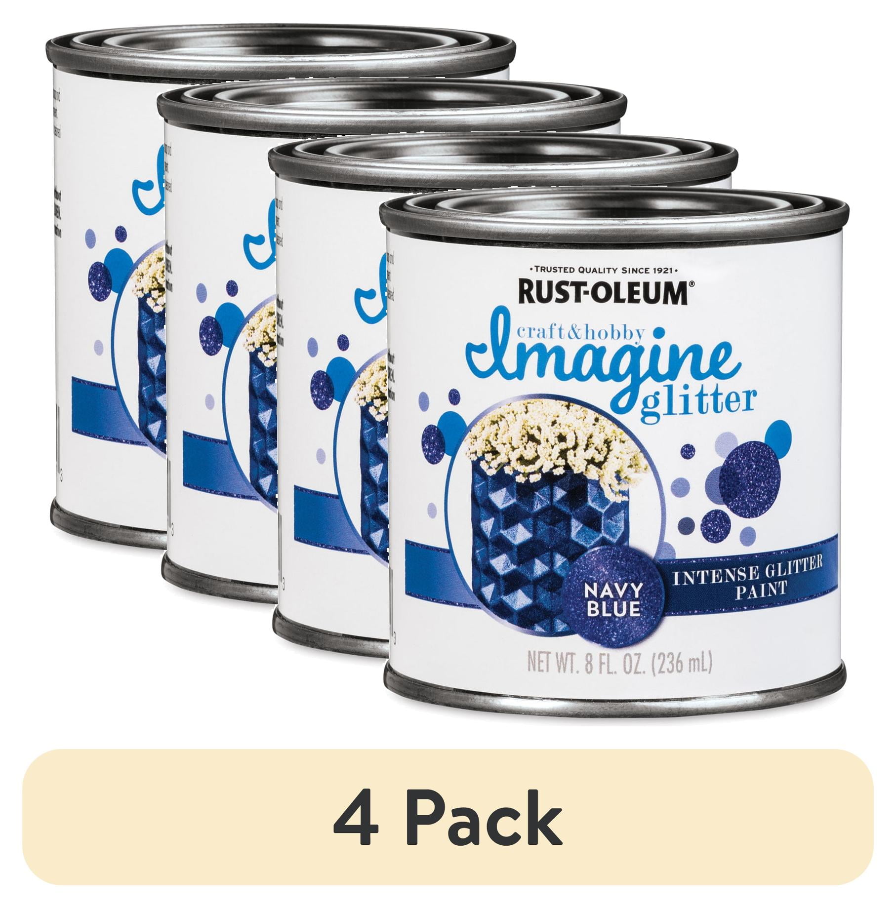 (4 pack) Rust-Oleum Imagine Intense Glitter Paint - Navy Blue, 8 oz ...