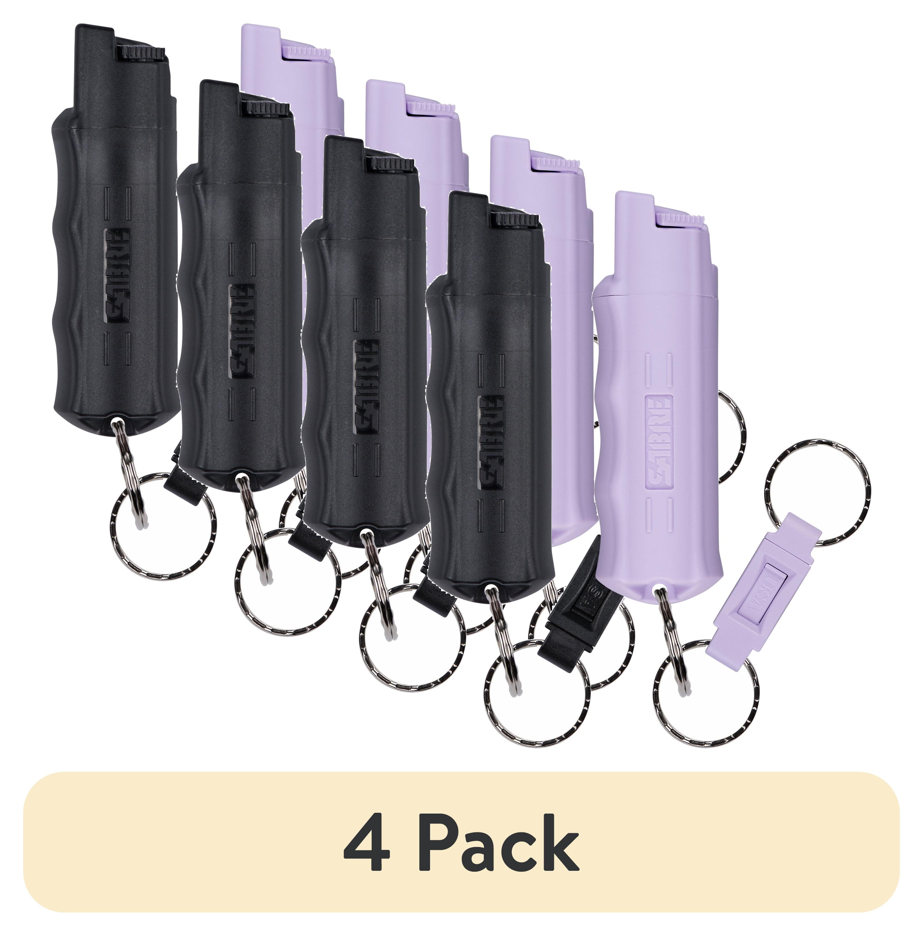 (4 pack) SABRE Pepper Spray Keychain with Quick Release, 2-Pack, Black ...
