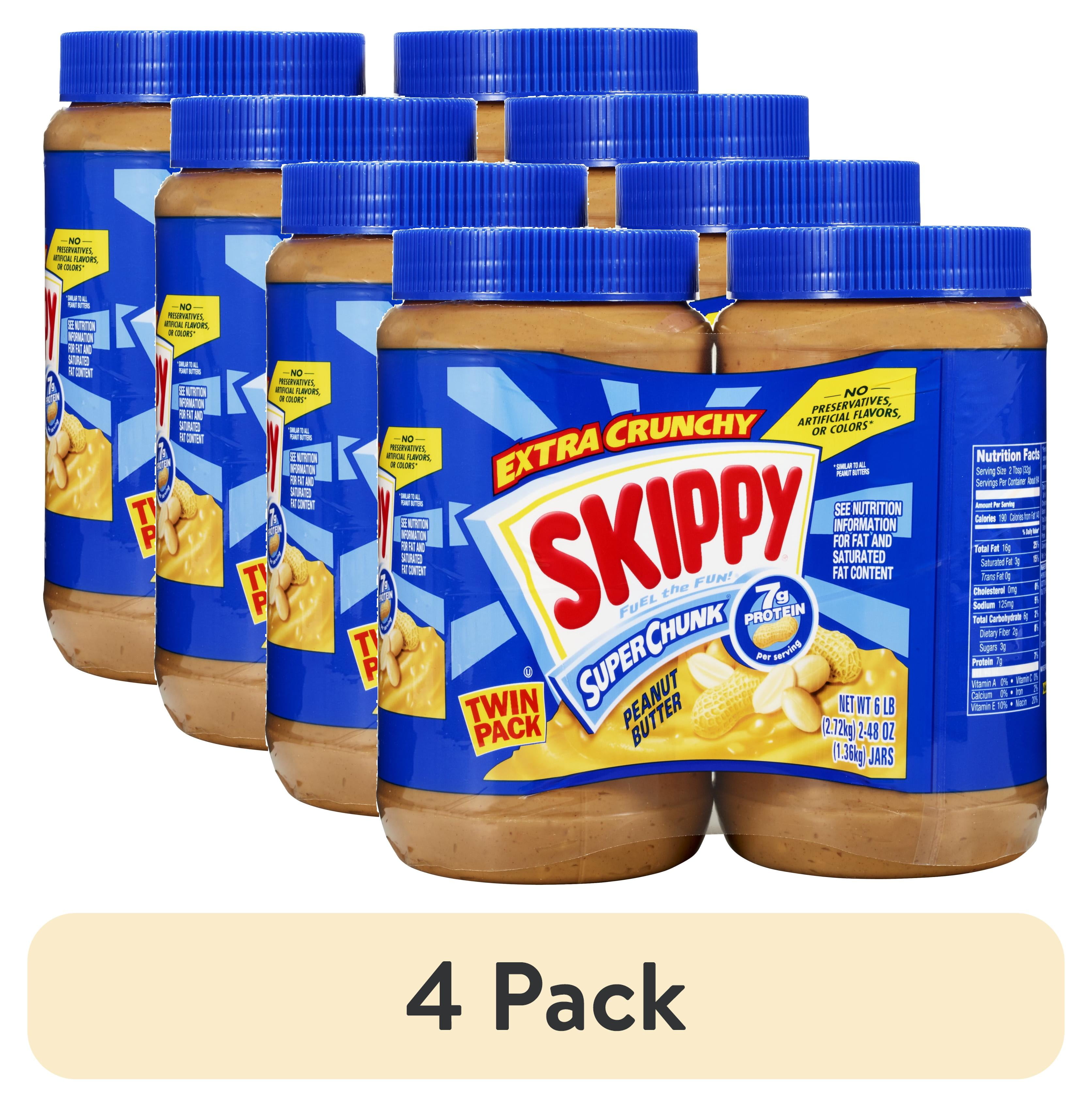 (4 pack) SKIPPY SUPER CHUNK Peanut Butter Twin Pack 2-Pack, Shelf ...