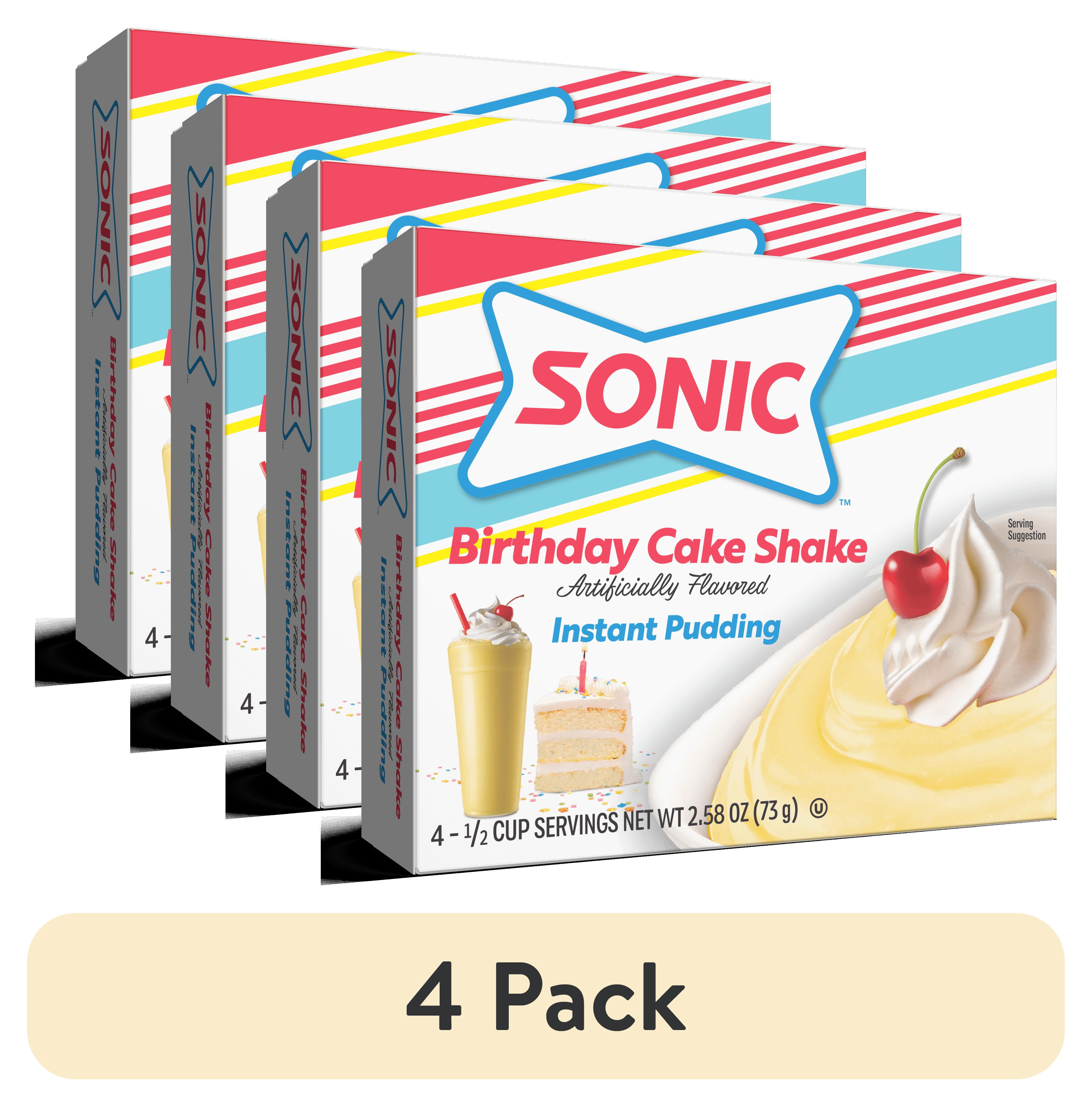 (4 pack) SONIC® Birthday Cake Shake Instant Pudding, 4 Servings, 2.58 ...