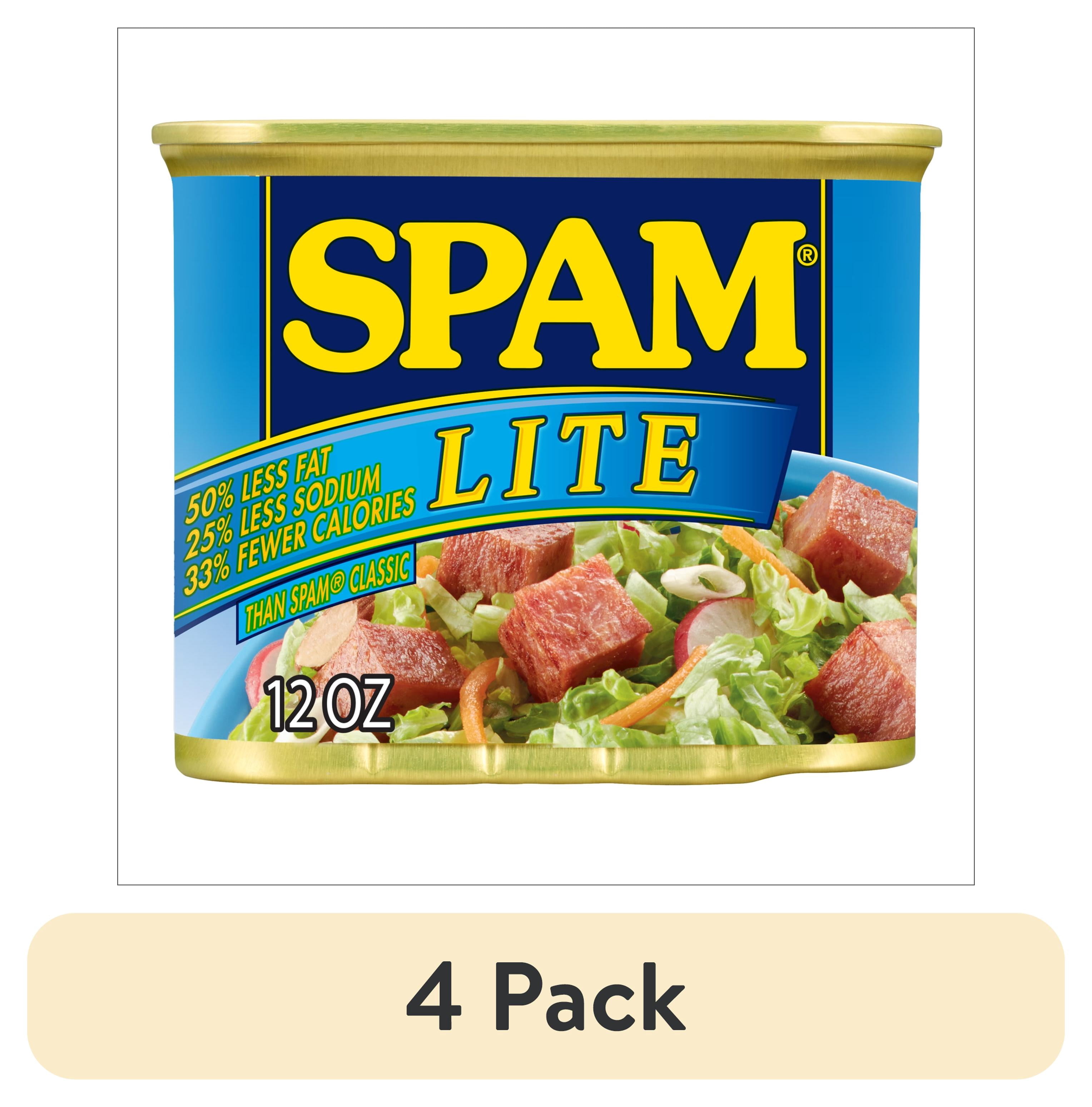 (4 pack) SPAM Lite, 9 Grams of Protein per Serving, 12 oz Aluminum Can ...