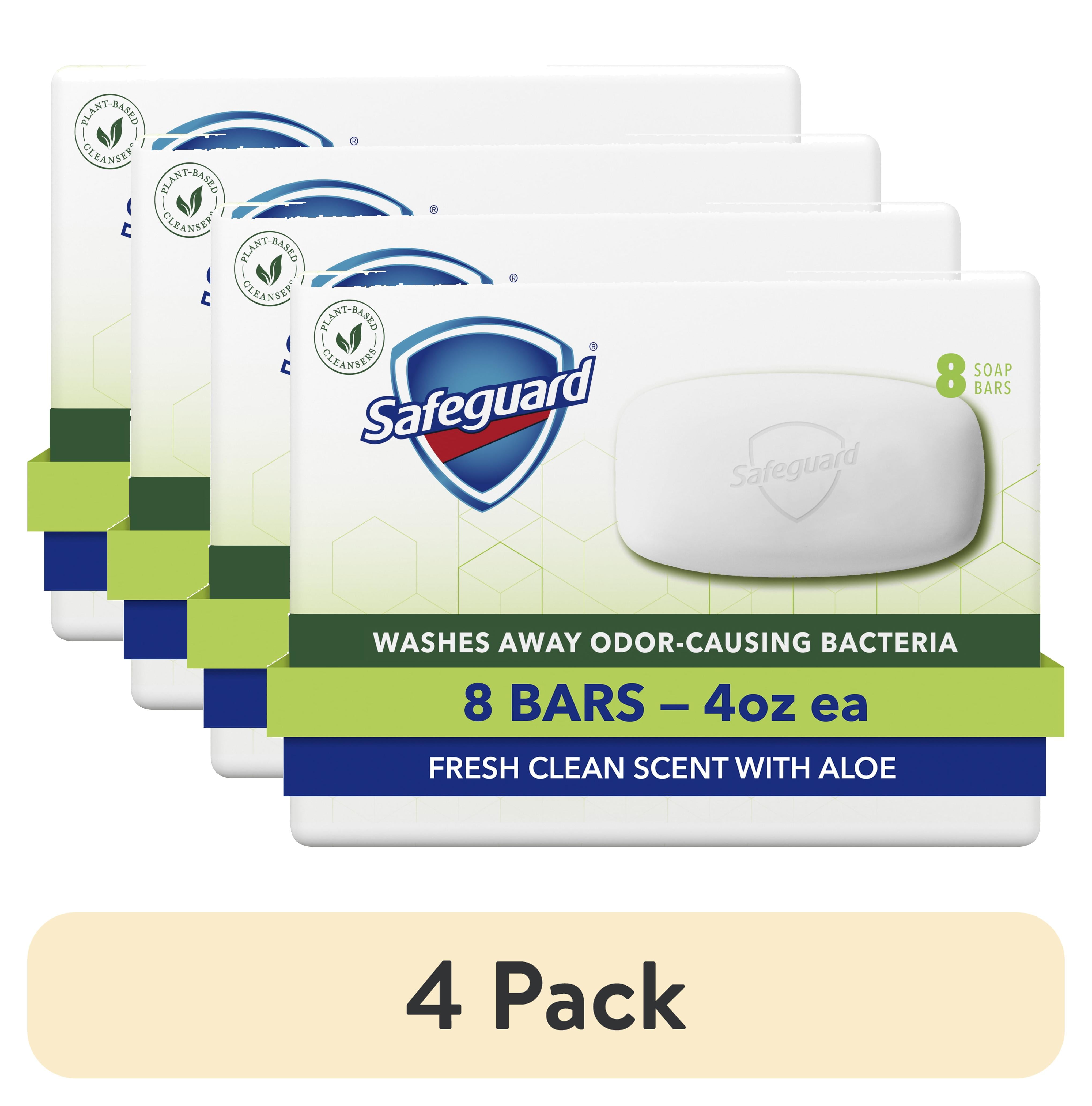 (4 pack) Safeguard Bar Soap Fresh Clean Scent with Aloe, 4oz (8 Count ...