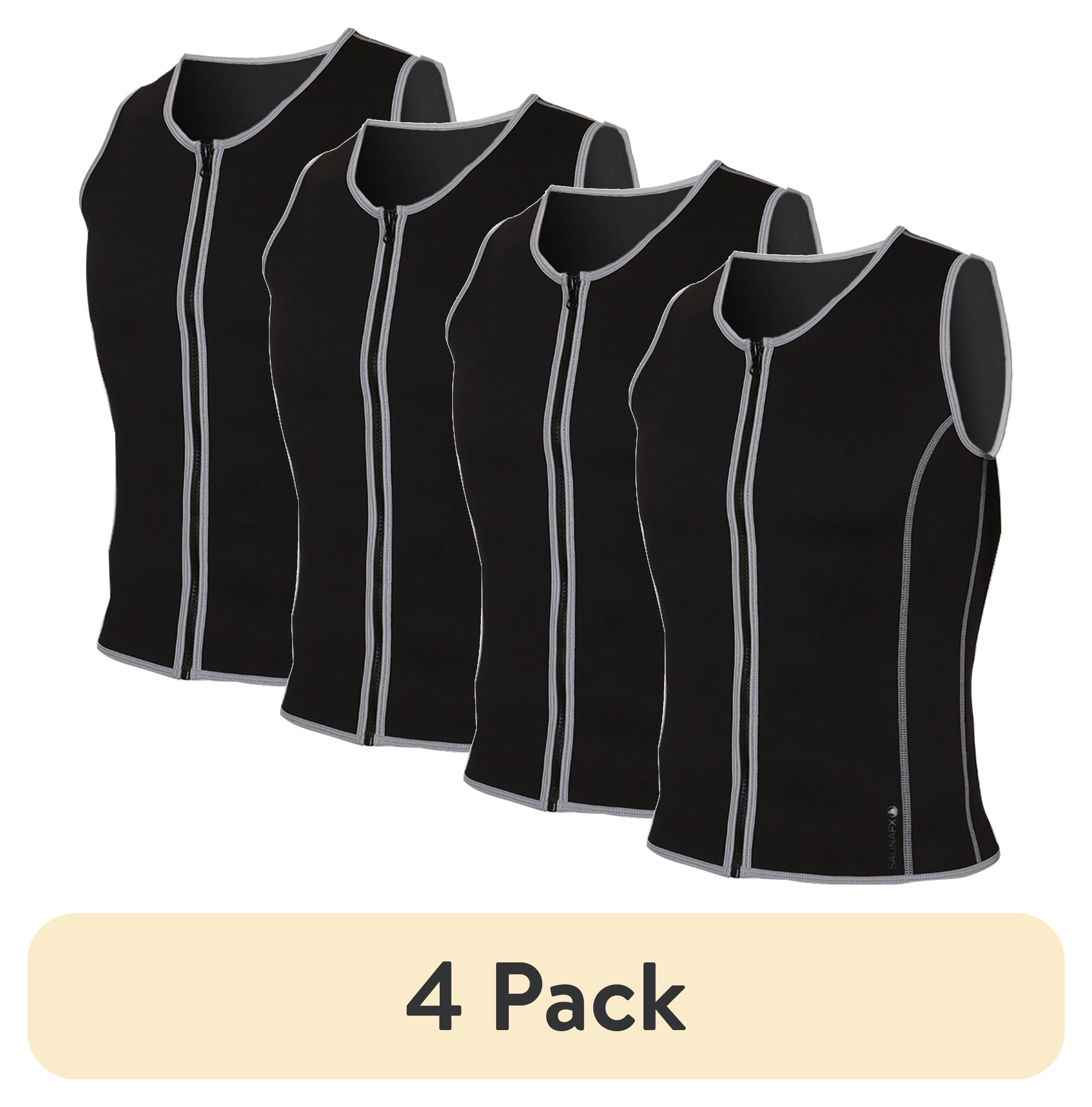 (4 pack) SaunaFX Men's Slimming Neoprene Sauna Vest with Microban ...
