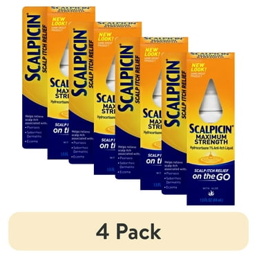 Scalpicin Scalp Itch Treatment, 1.5 fl oz, 3 Pack, Greaseless Anti-Itch ...