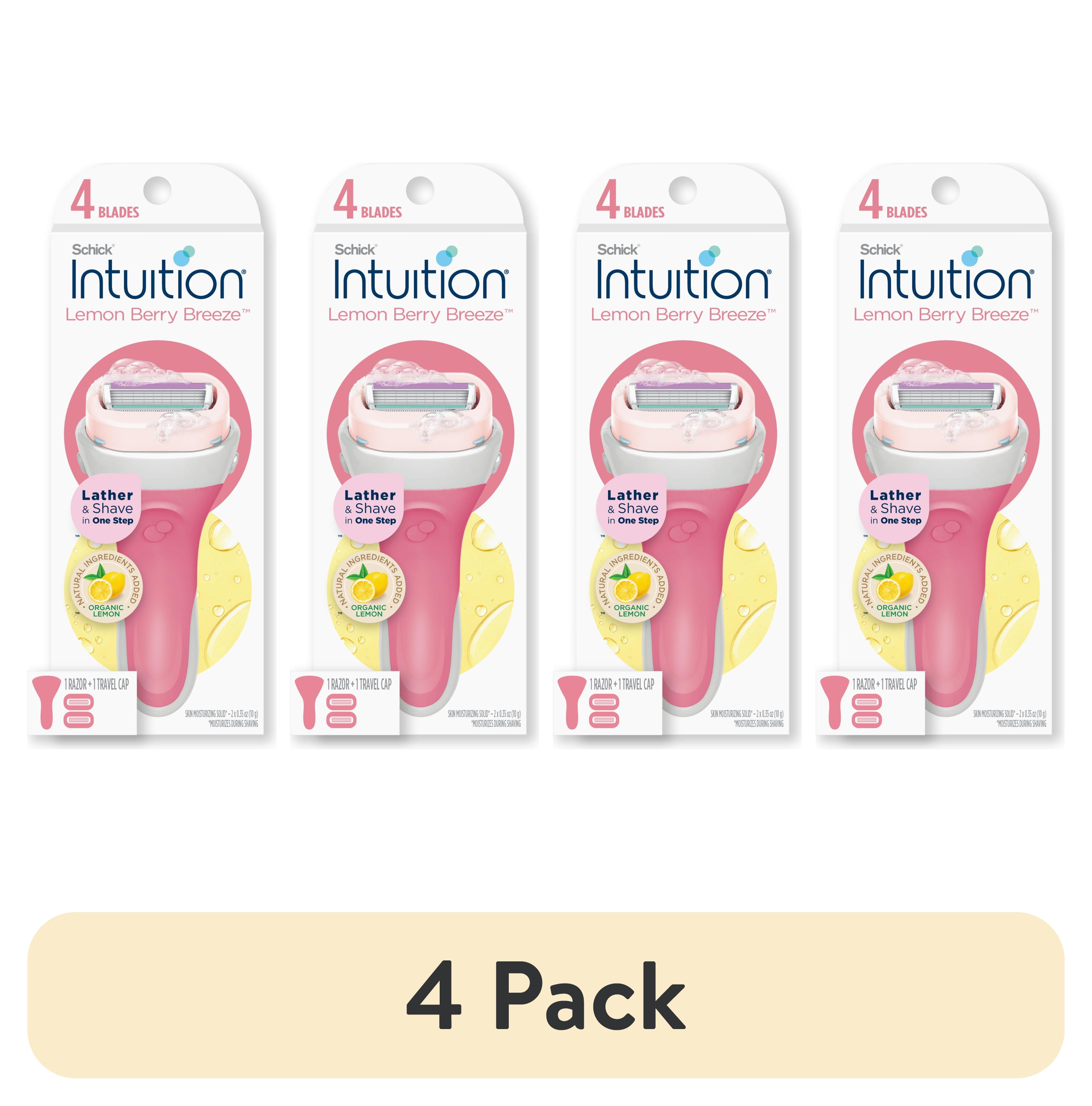 (4 pack) Schick Intuition 4-Blade Lemon Berry Breeze Women's Razor ...