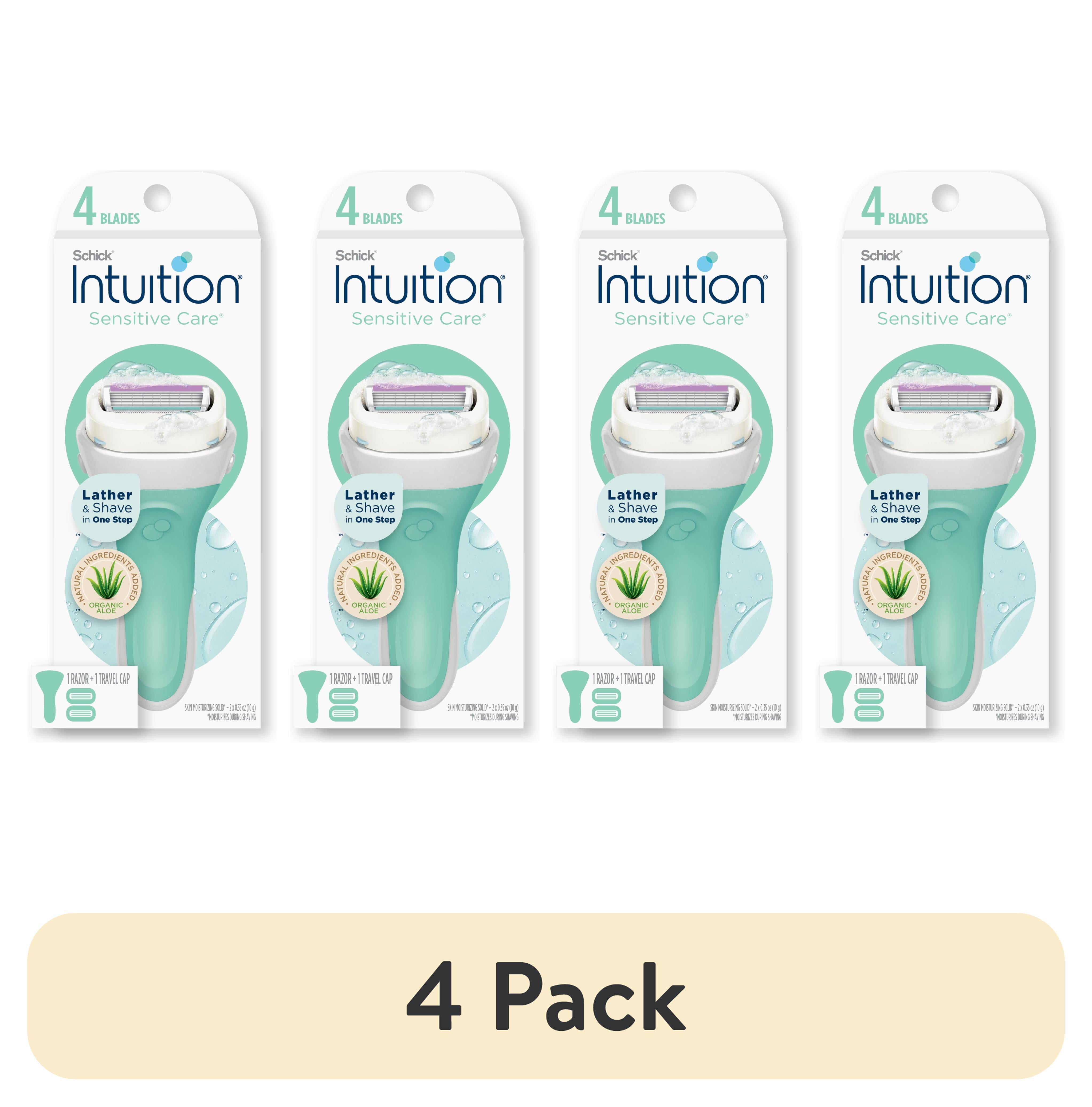(4 pack) Schick Intuition 4-Blade Sensitive Care Women's Razor Handle ...