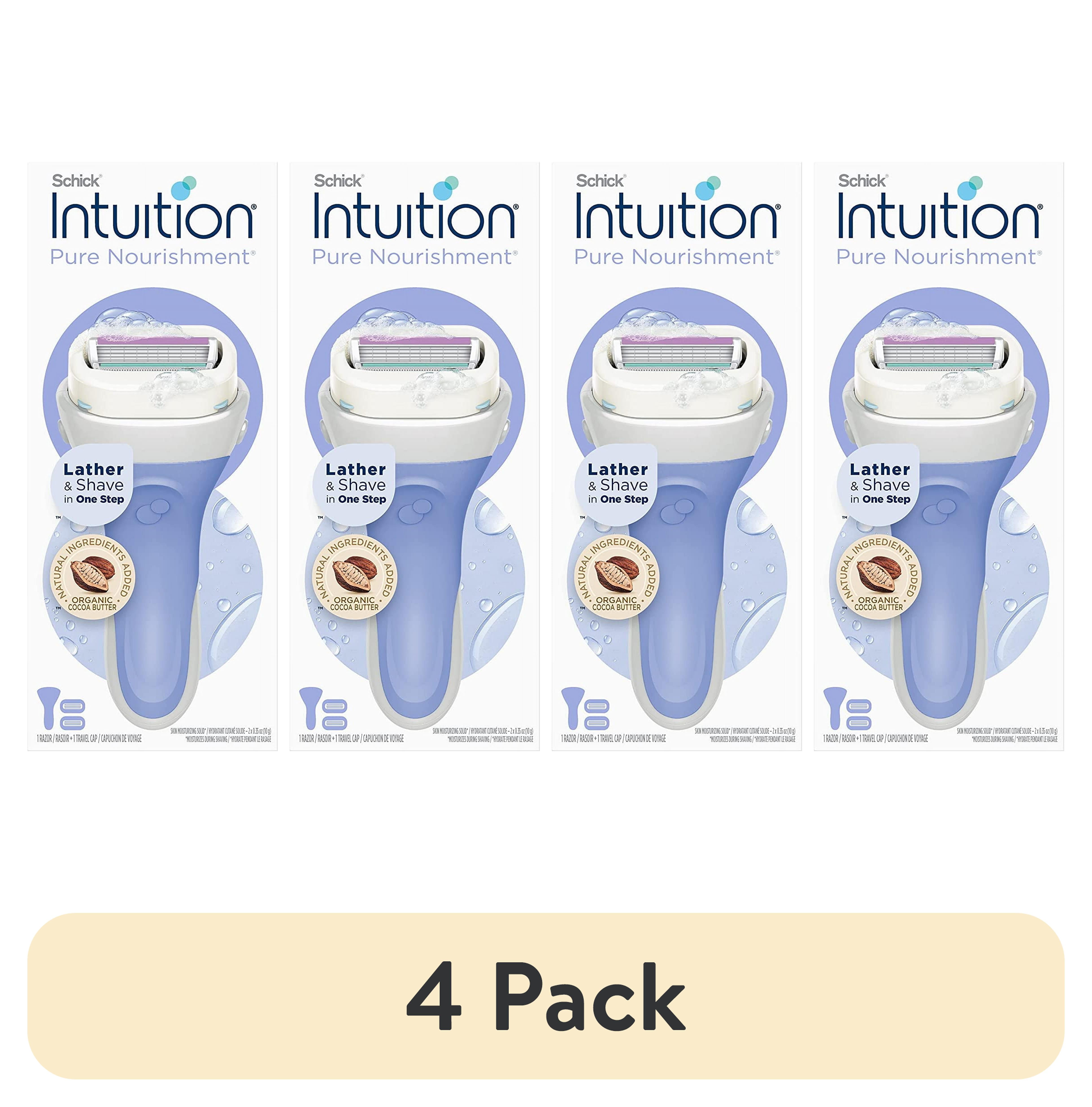 (4 pack) Schick Intuition Pure Nourishment Razor with 2 Refill Blade ...