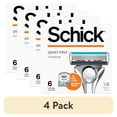 (4 pack) Schick Quattro Titanium Men's Razor Blade Refills, 6 Ct ...