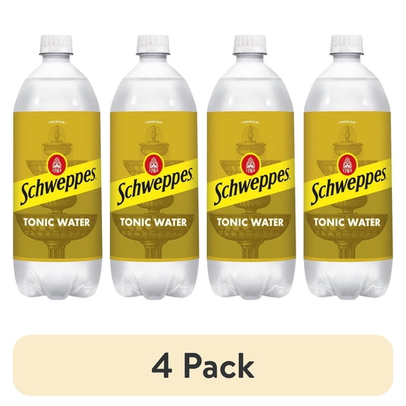(4 pack) Schweppes Caffeine Free Tonic Water, 1 L, Bottle - Walmart.com
