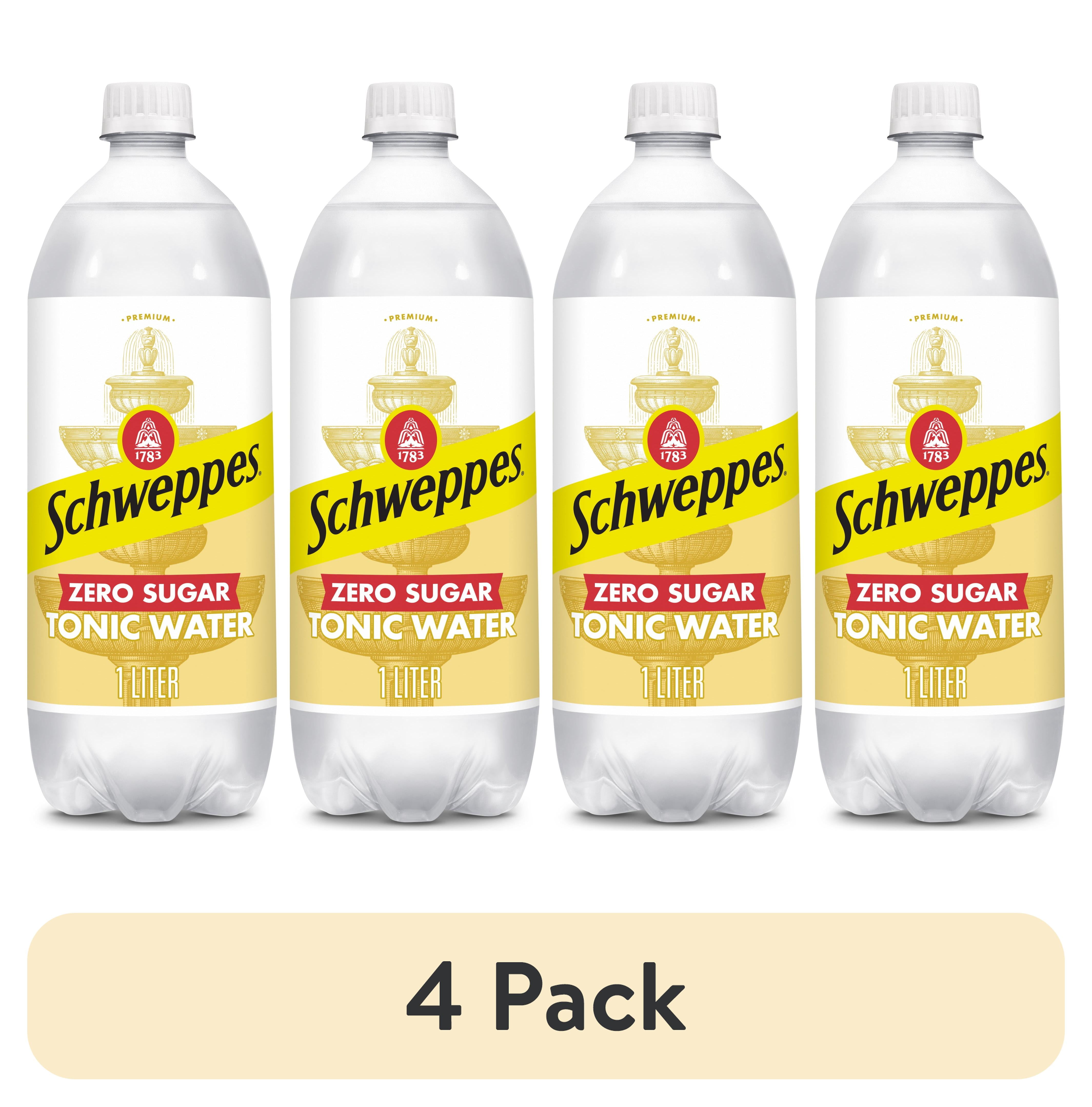 (4 pack) Schweppes Zero Sugar Tonic Water, 1 L, Bottle - Walmart.com