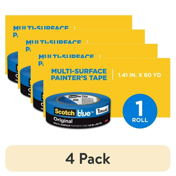 (4 pack) Scotch Blue Painter's Tape, 1.41 in. x 60 yd., 1 Pack ...