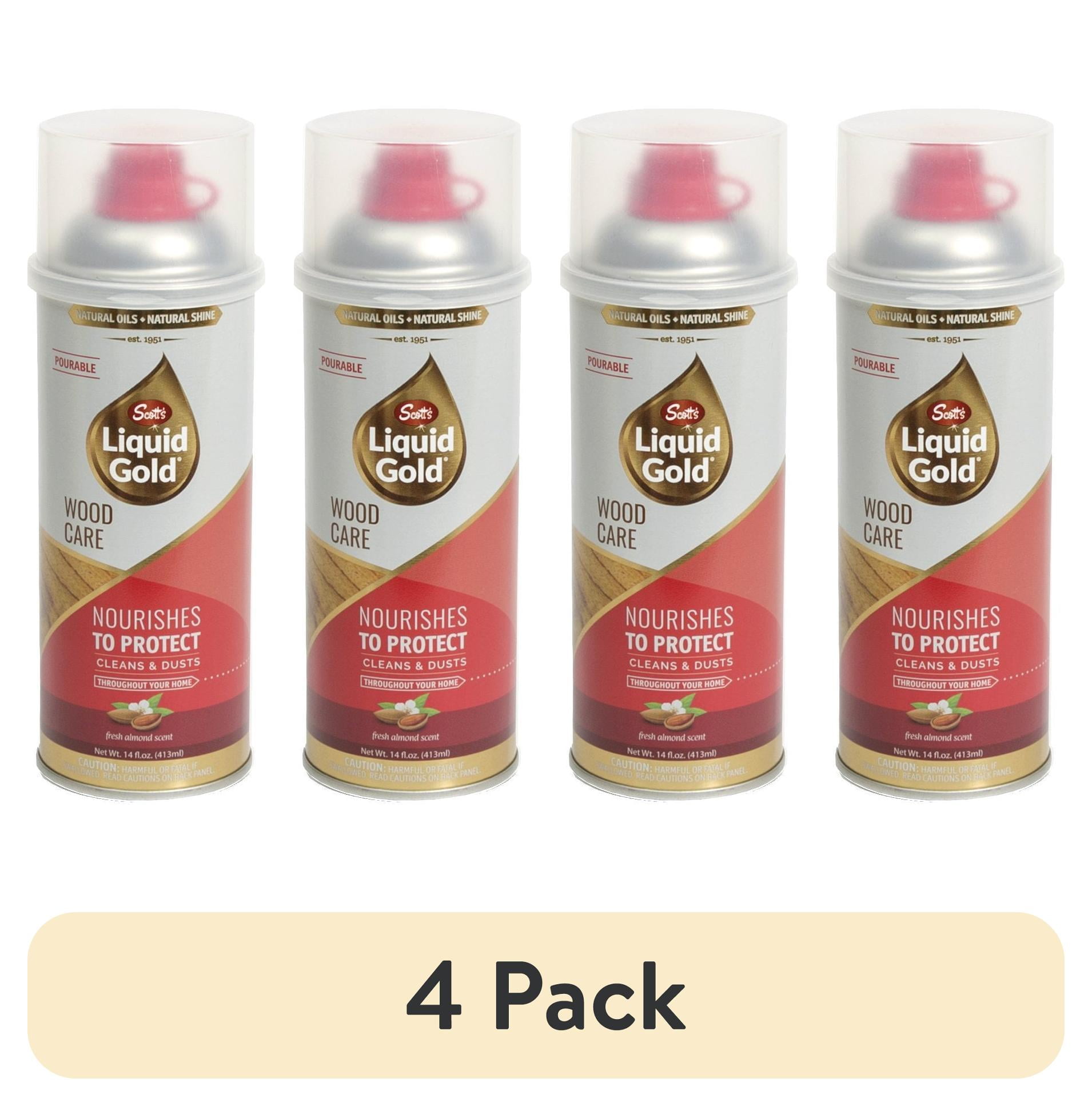 (4 pack) Scotts Liquid Gold 10018 Wood Cleaner and Preservative, 14 Oz ...