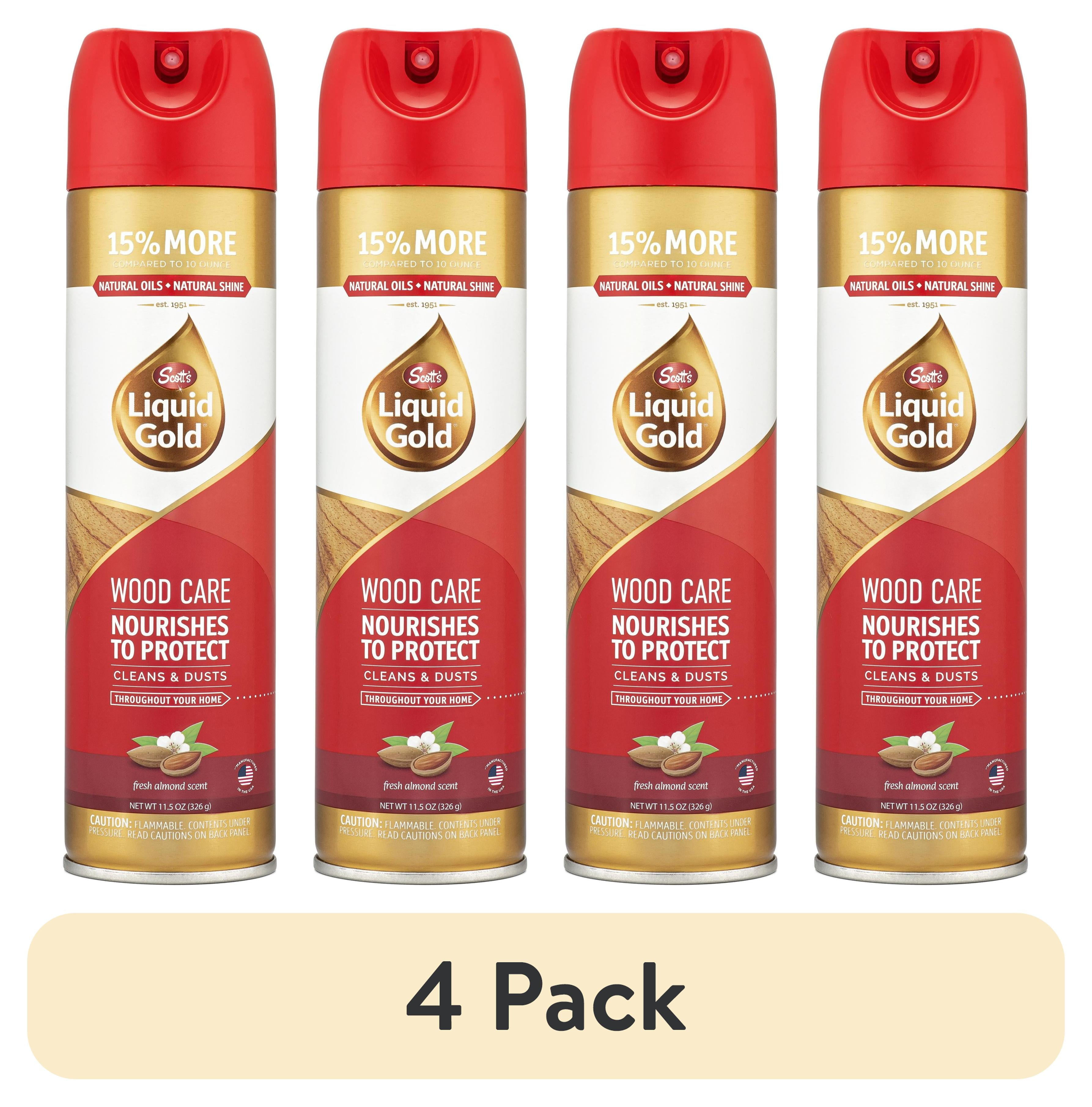 (4 pack) Scotts Liquid Gold Wood Cleaner, Polish and Protector, 11.5 oz ...