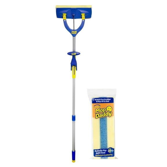 (4 pack) Scrub Daddy Butterfly Sponge Mop with Extra Refill Head, 2 ...