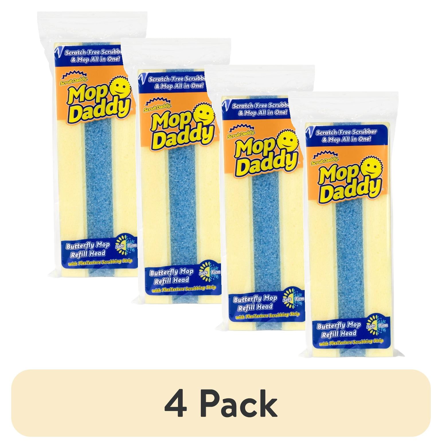 (4 pack) Scrub Daddy Butterfly Sponge Mop with Extra Refill Head, 2 ...