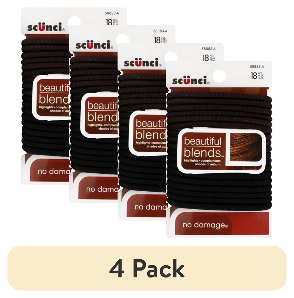 (4 pack) Scunci 5888303A048 Beautiful Blends Hair Elastics 18 Count ...