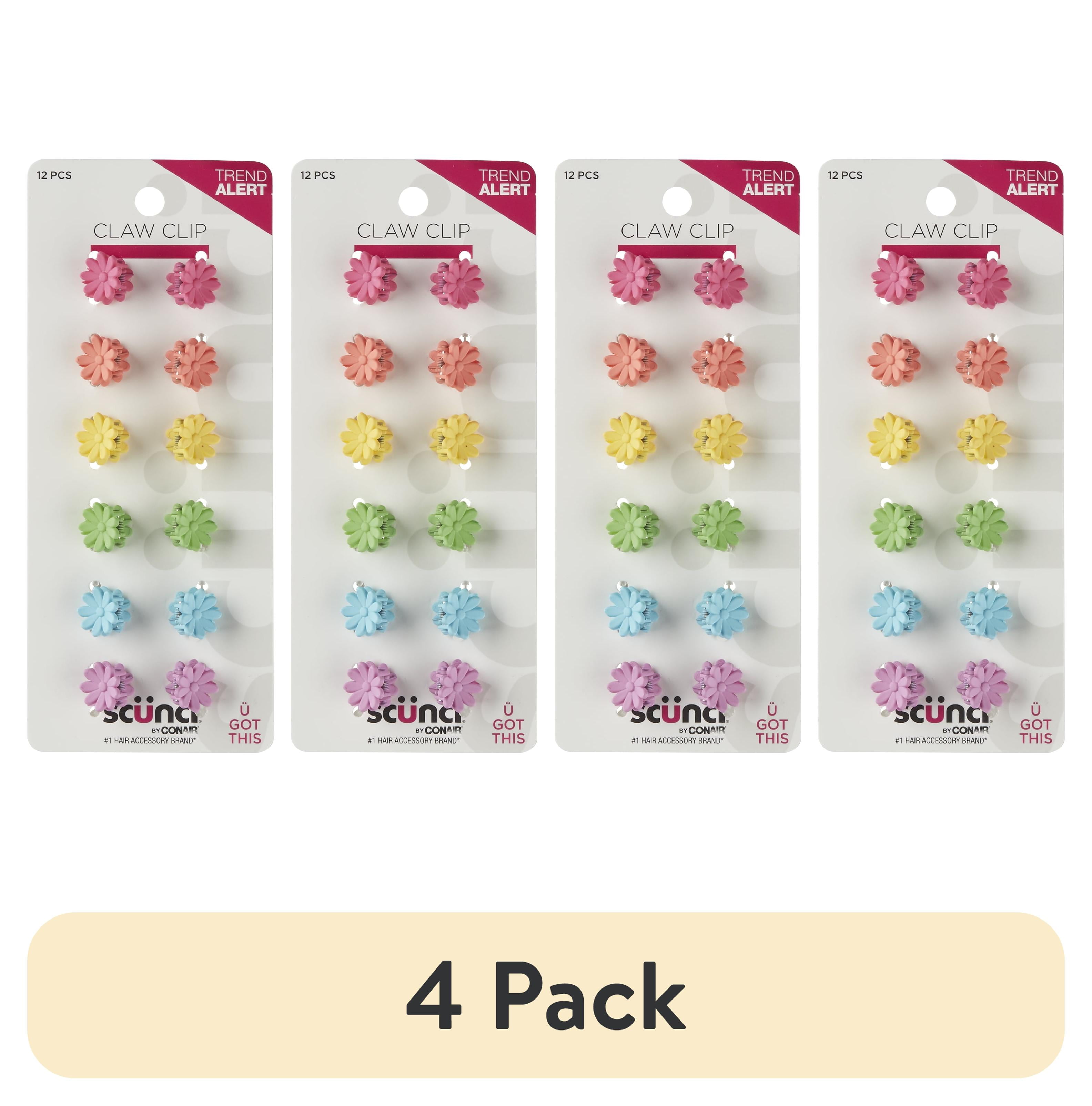 (4 pack) Scunci Mini Flower Claw Clips, Multi-Color, 12 Ct - Walmart.com