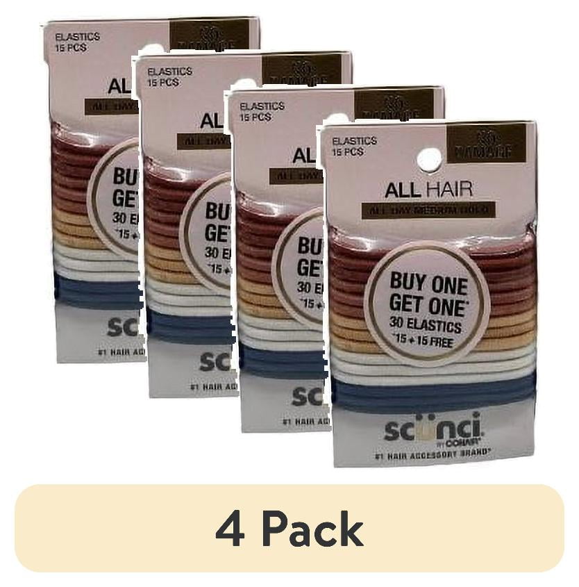 (4 pack) Scunci No Damage Hair Elastics, Assorted Colors & Black, 30 ...