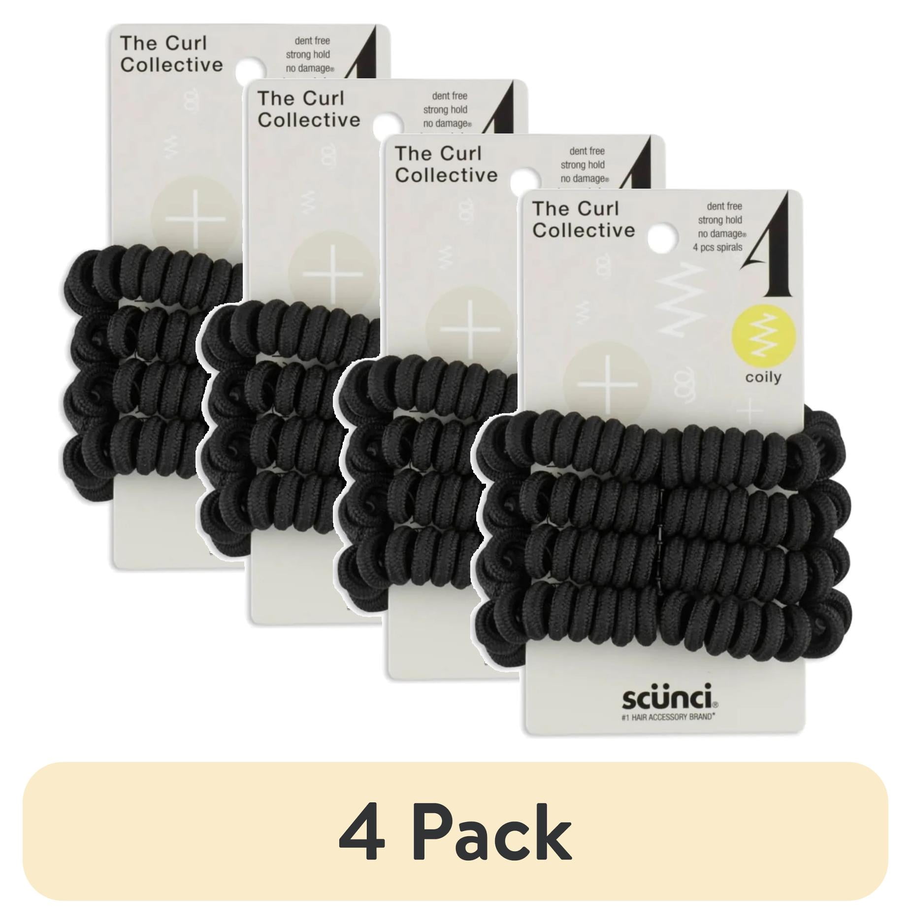 (4 pack) Scunci The Curl Collective Coily Hair Elastics, Black, 4 ...