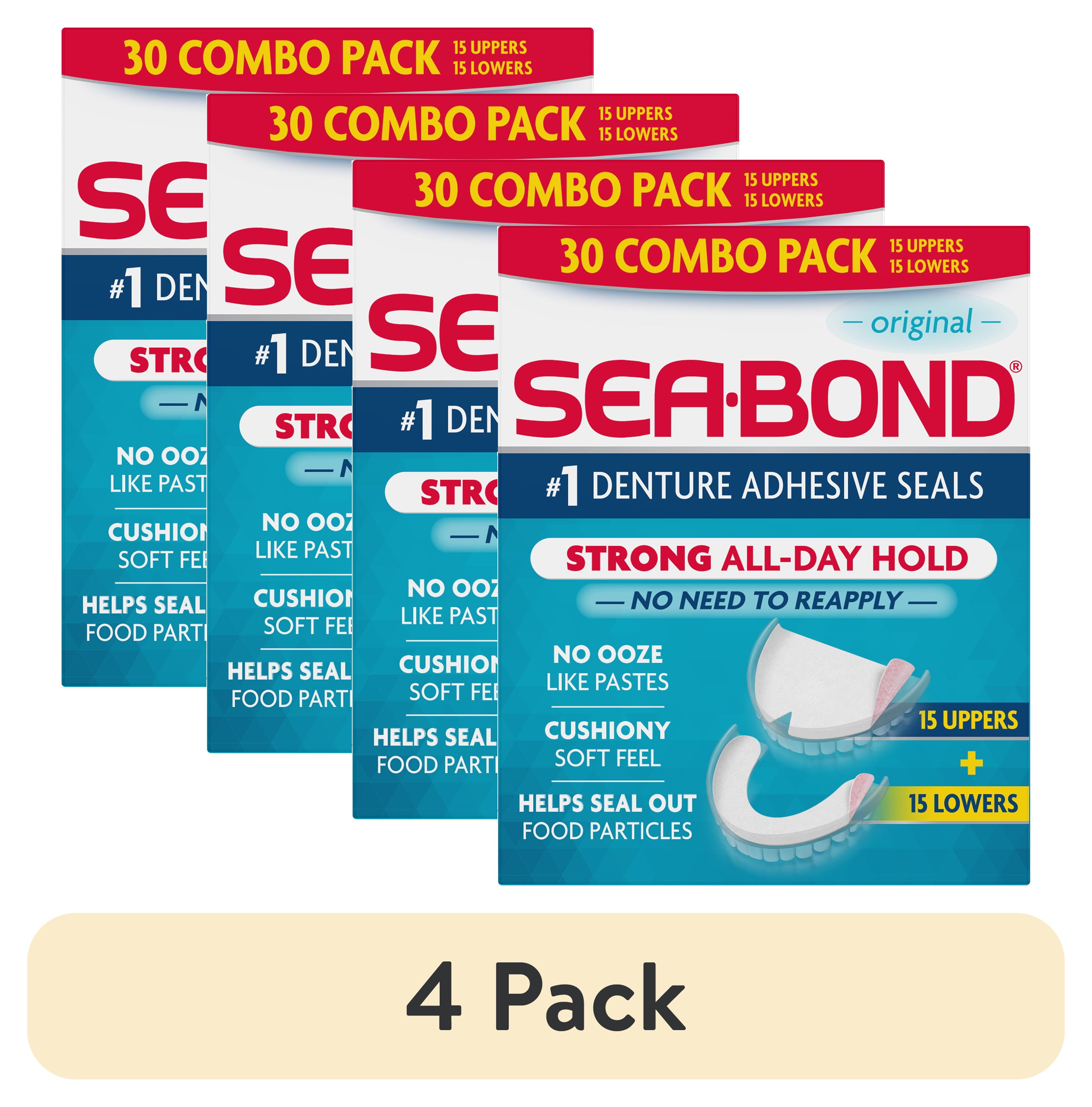 (4 pack) Sea-Bond Denture Adhesive Seals Combo Pack, Original Flavor ...