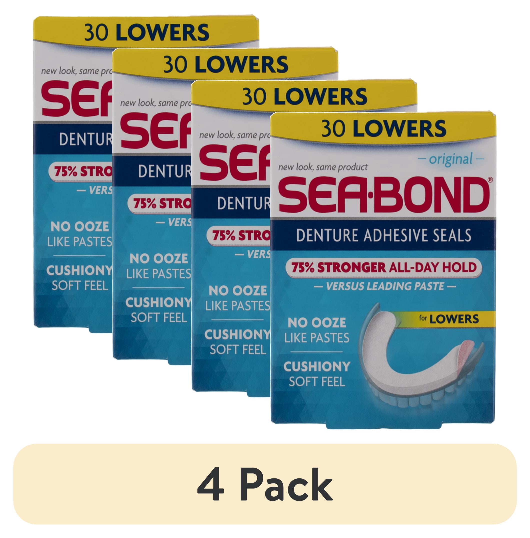 (4 pack) Sea-Bond Lower Adhesive Denture Seals, Original, 30 Ct ...