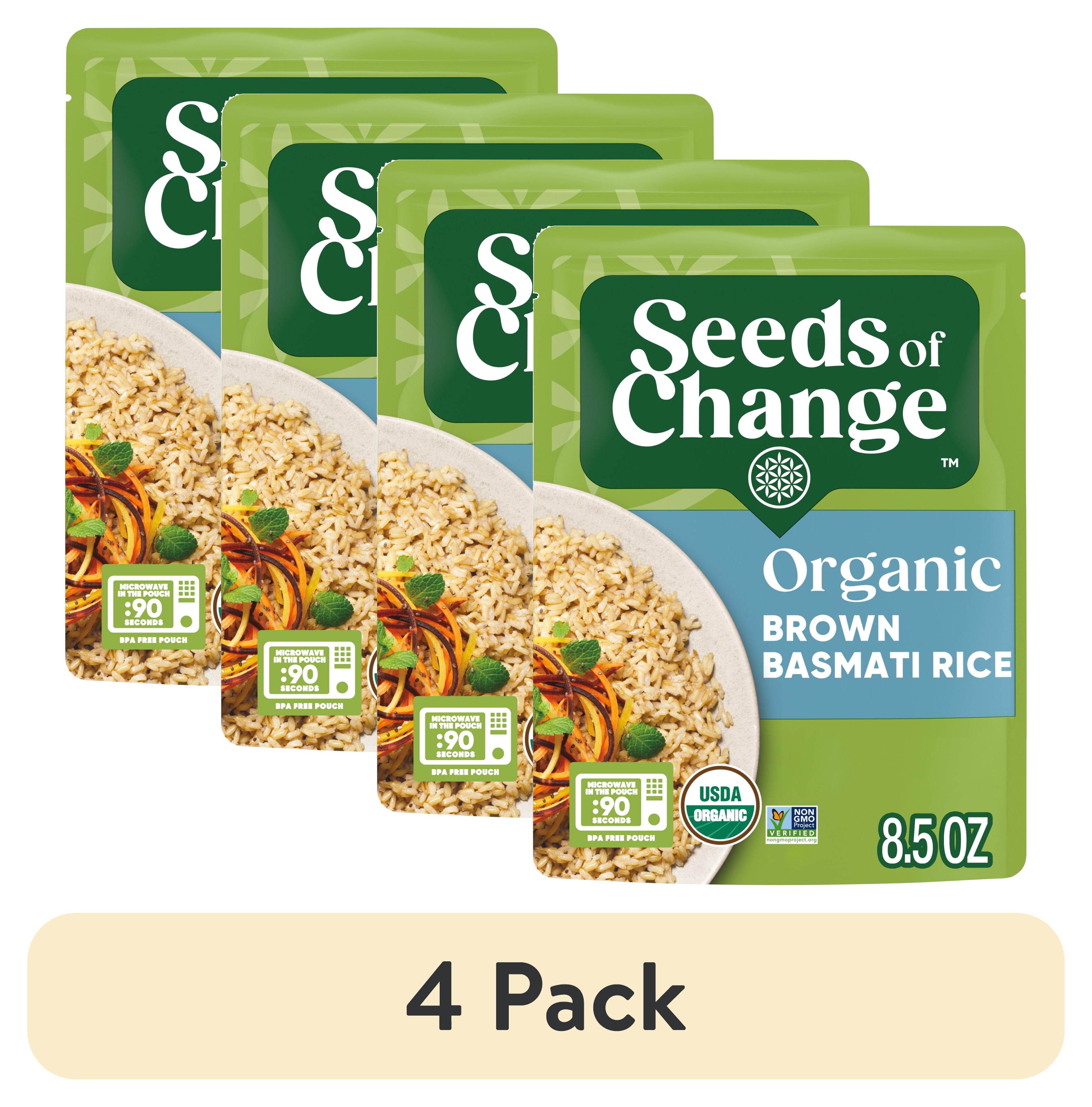 (4 pack) Seeds Of Change Certified Organic Brown Basmati Rice, Organic ...