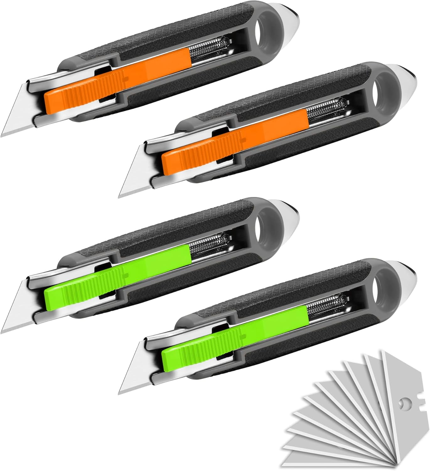 4-pack Self-retracting Safety Box Cutter, Utility Knife with Quick ...
