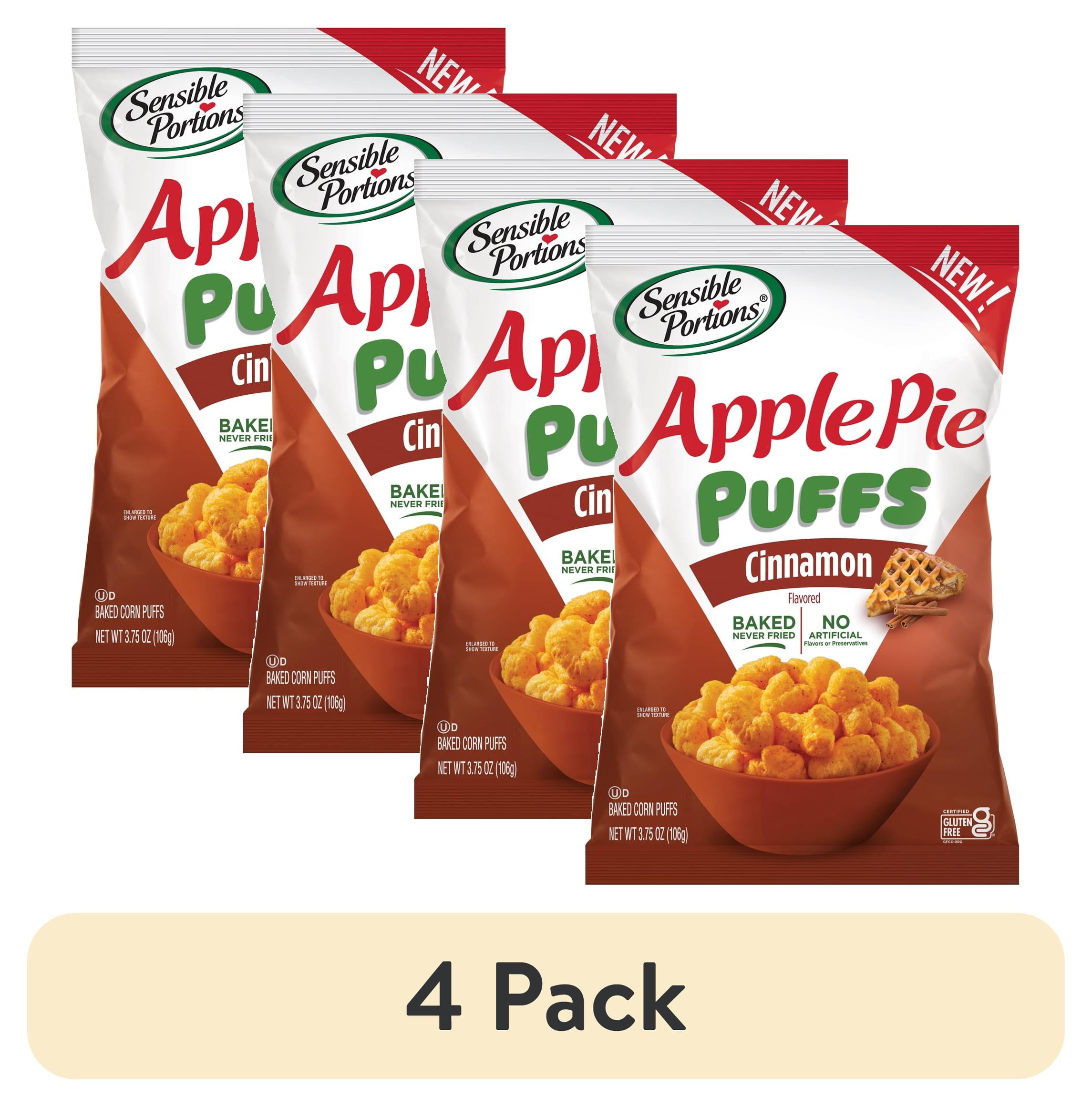 (4 pack) Sensible Portions Gluten-Free Cinnamon Apple Pie Snack Puffs ...