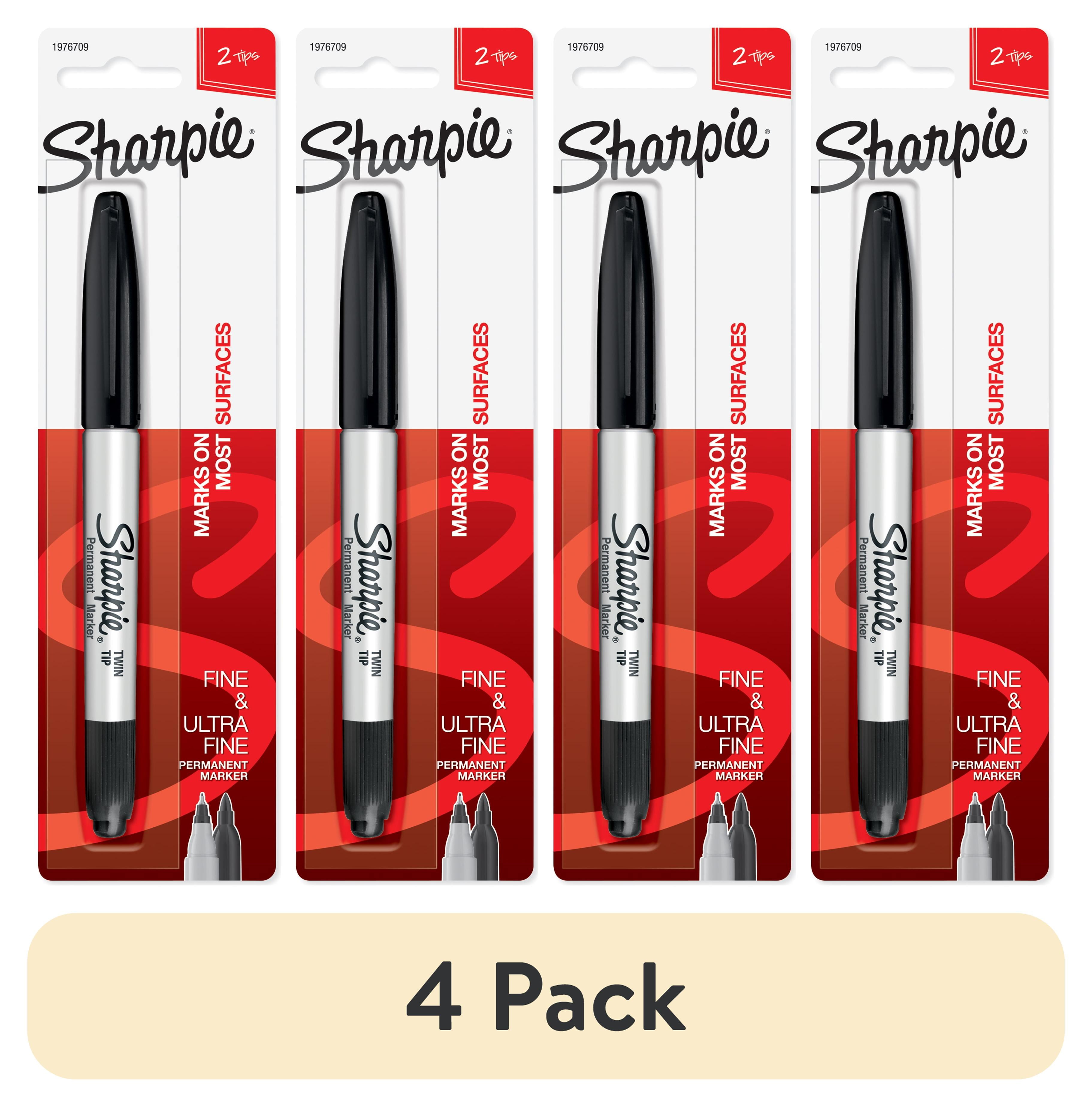 (4 pack) Sharpie Twin Tip Permanent Marker, Fine and Ultra Fine Tips ...