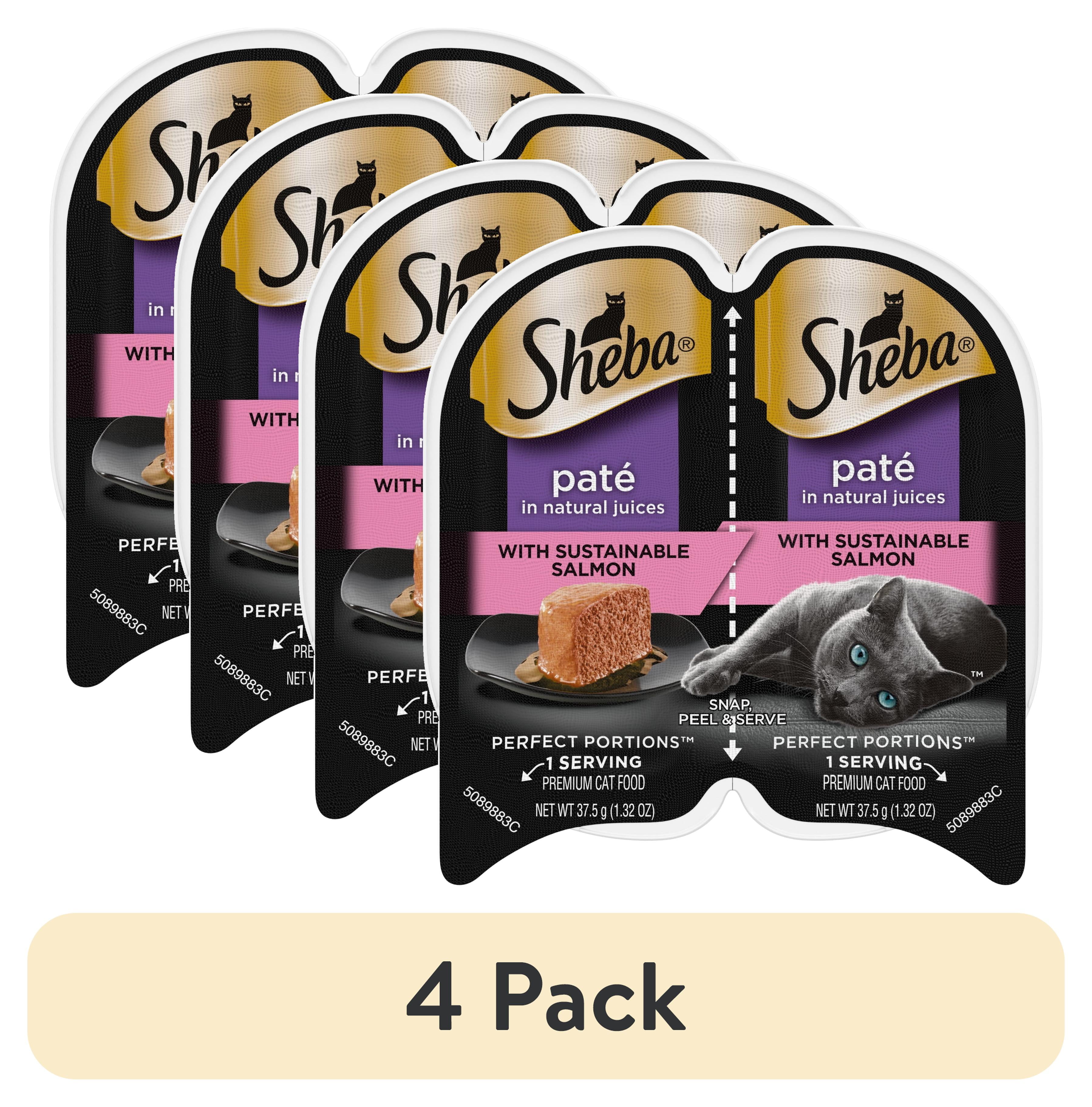 (4 pack) Sheba Perfect Portions With Sustainable Salmon Wet Cat Food ...