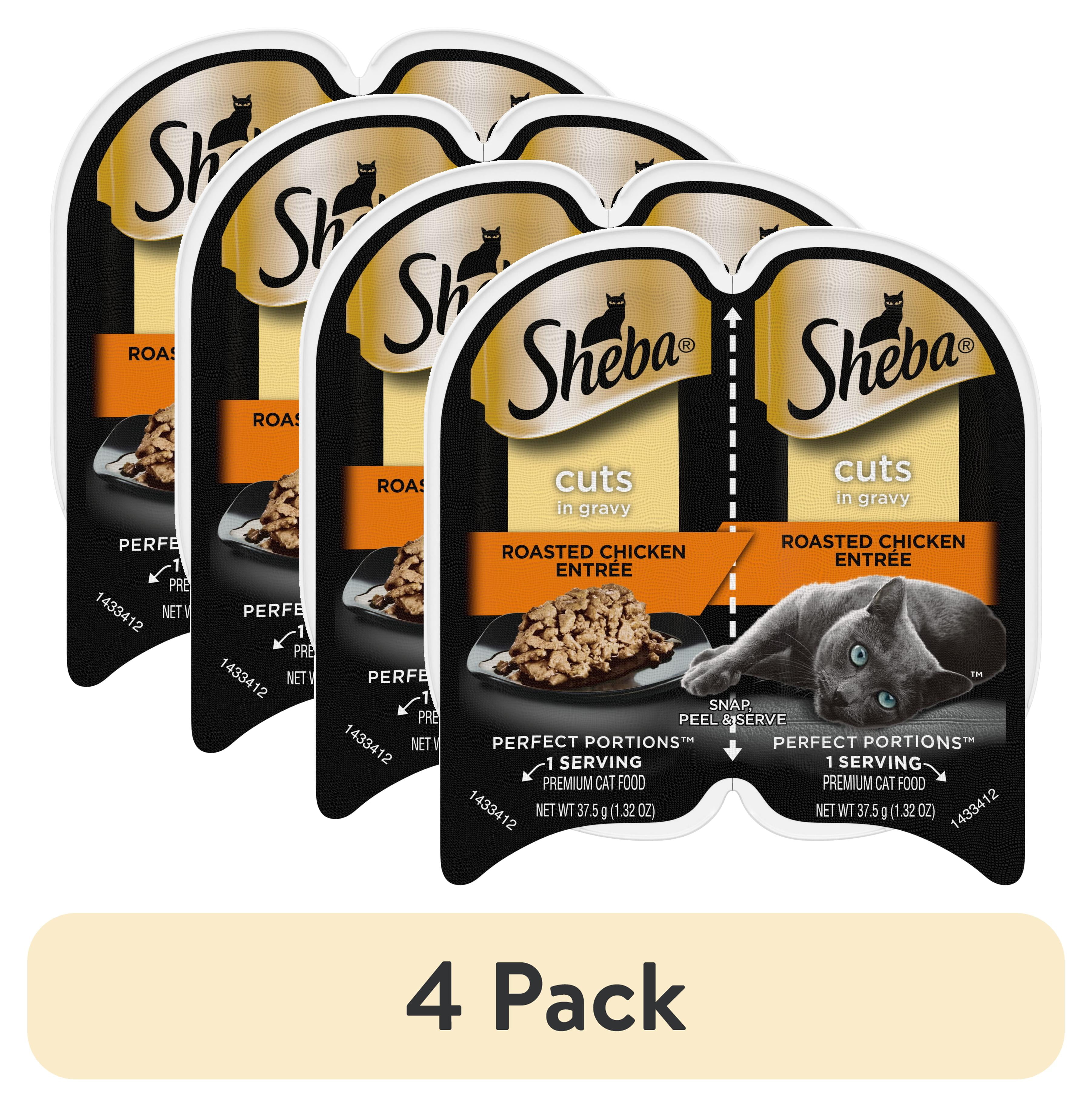 (4 pack) Sheba Wet Cat Food Cuts in Gravy Roasted Chicken Entree, 2.6 ...