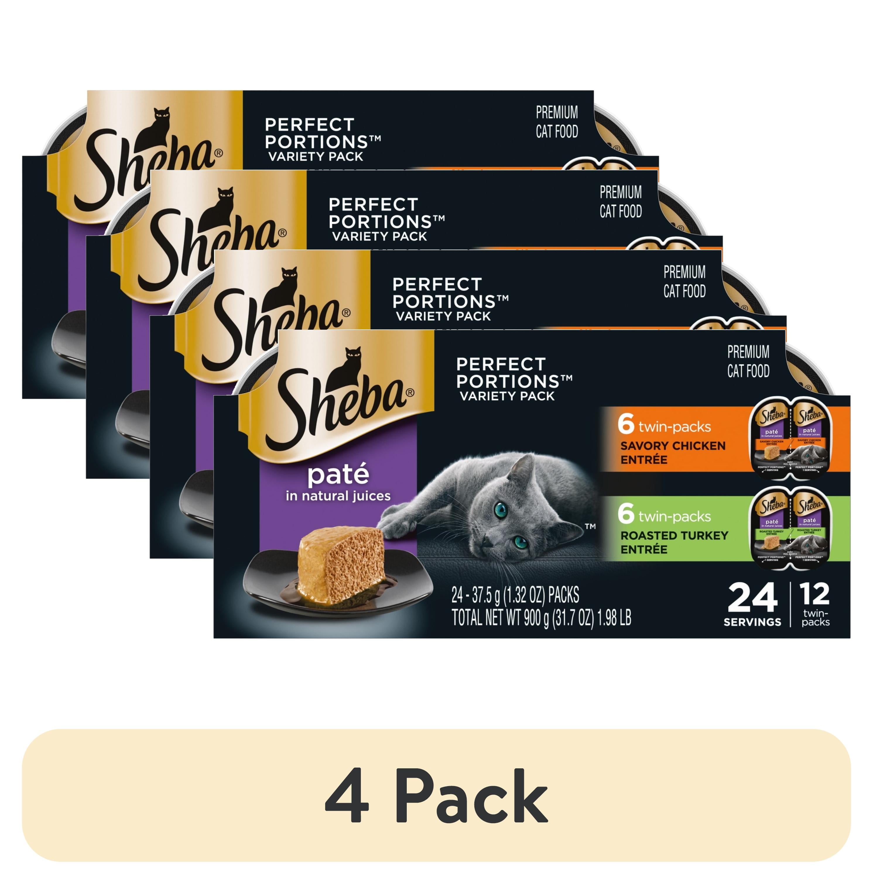 (4 pack) Sheba Wet Cat Food Pate Variety Pack, Savory Chicken And ...
