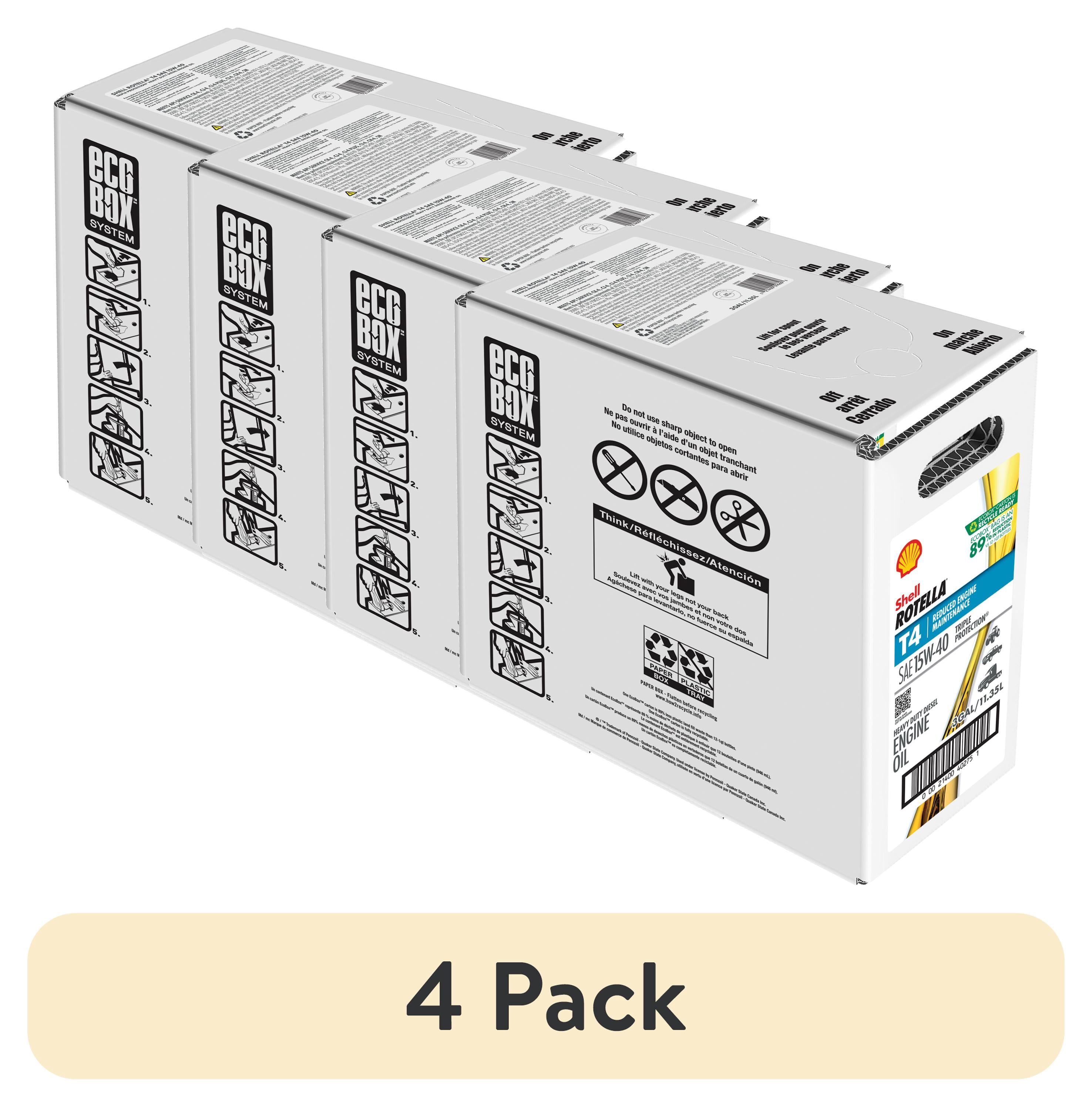 (4 pack) Shell Rotella T4 Triple Protection 15W-40 Diesel Engine Oil, 3 ...