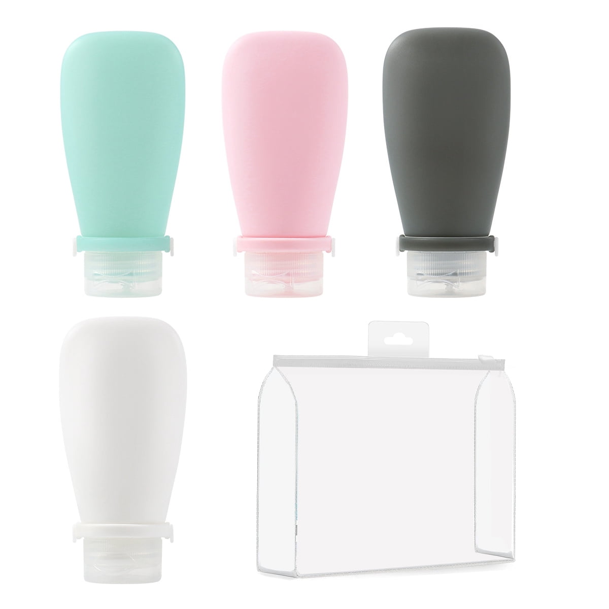 4 pack Silicone Travel Bottles, Squeezable Refillable Travel ...