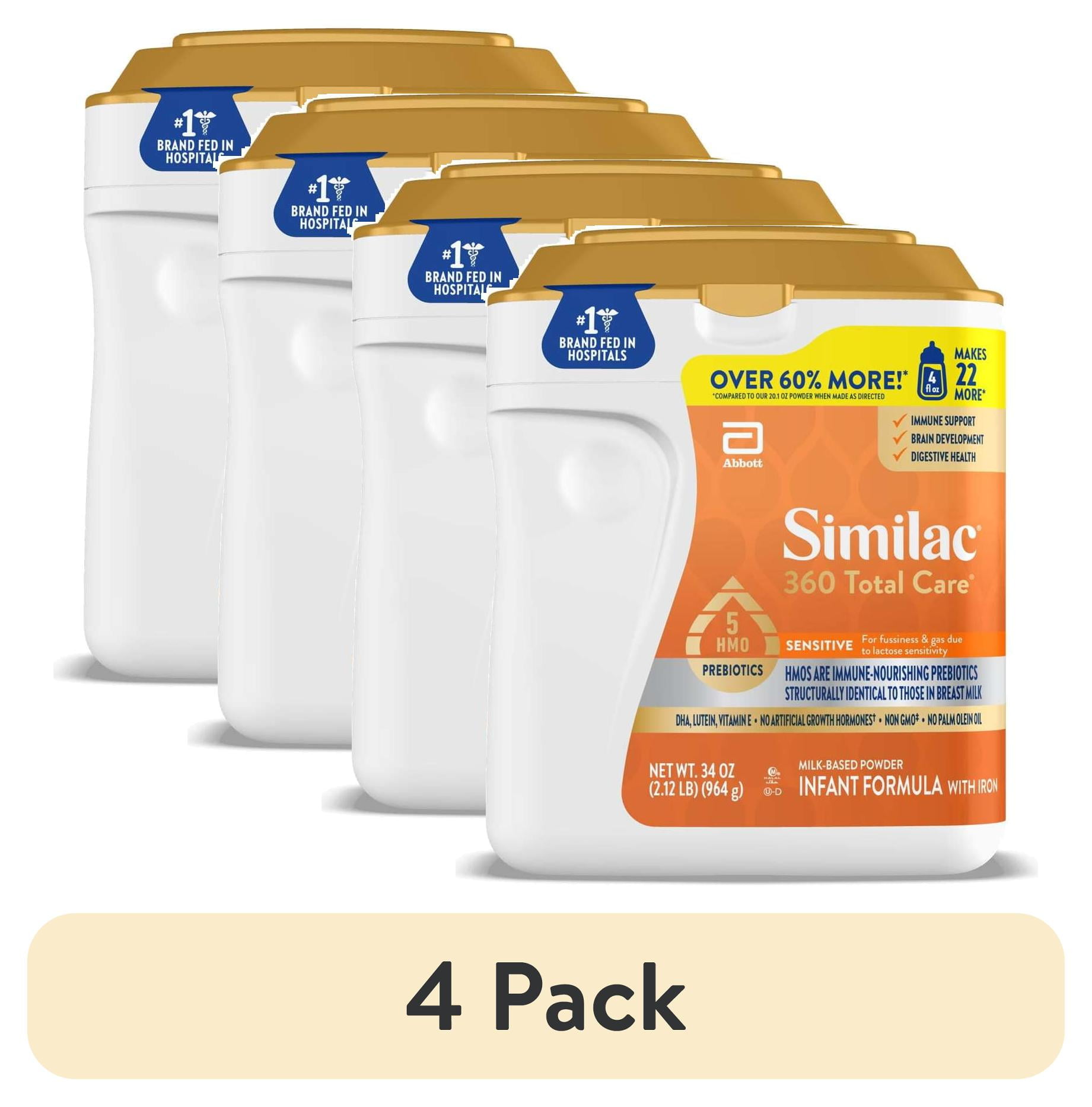 (4 pack) Similac 360 Total Care Sensitive Baby Formula Powder, Has 5 ...