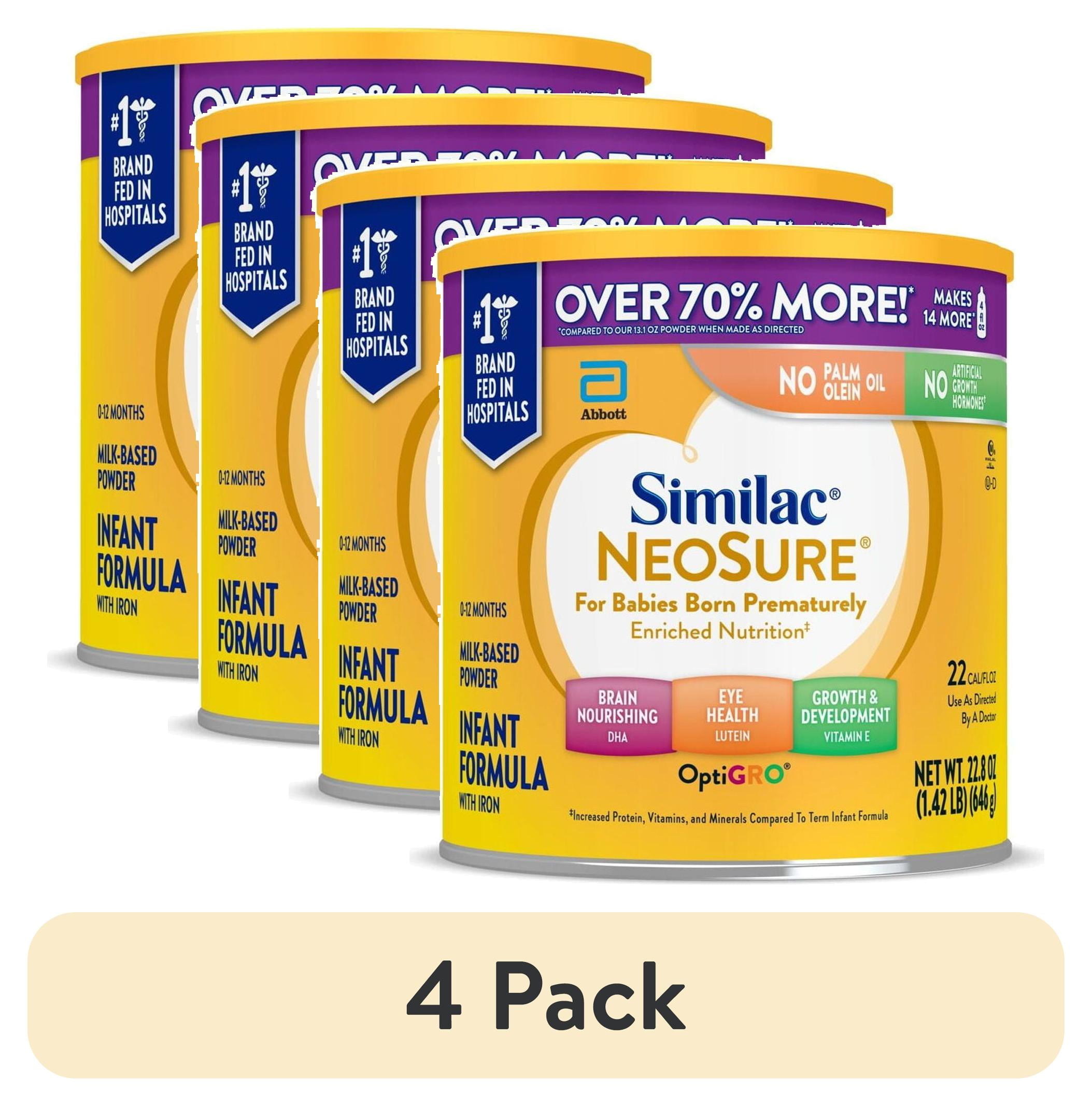 (4 pack) Similac NeoSure Premature Post-Discharge Baby Formula Powder ...