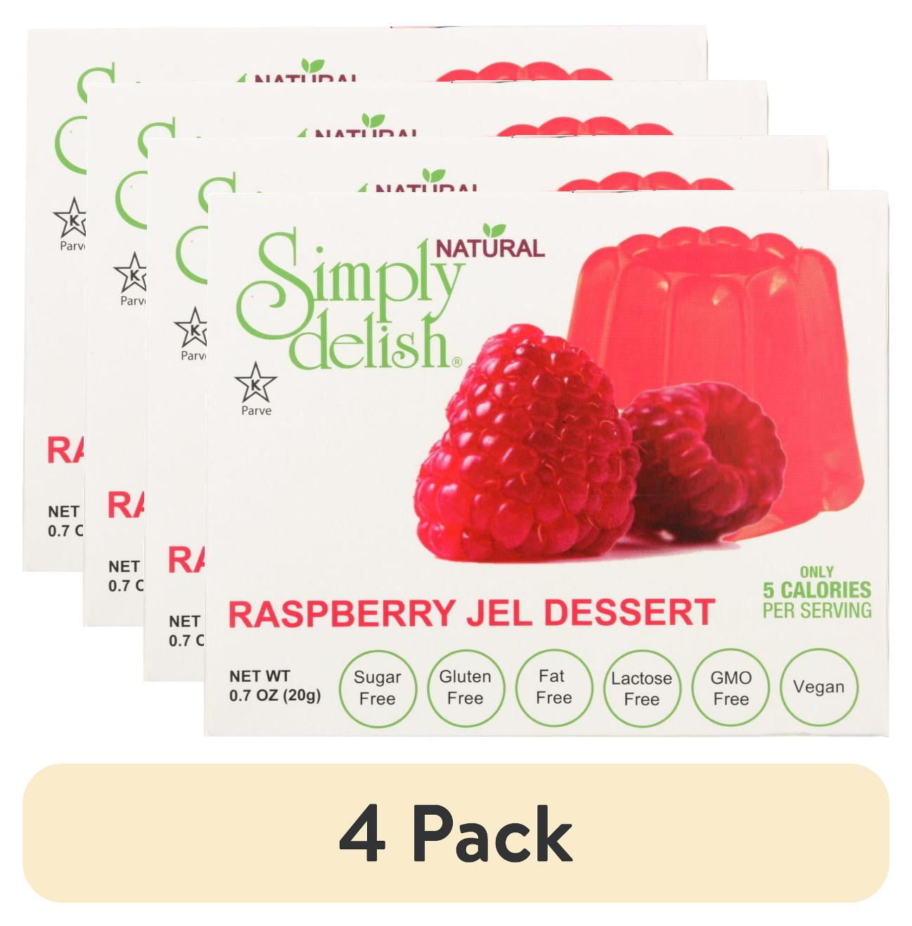 (4 pack) Simply Delish Jel Dessert - Raspberry , .7 Oz - Walmart.com