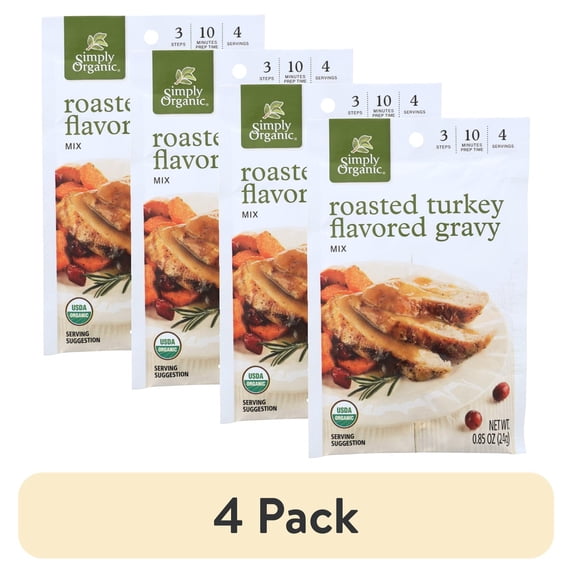 (4 pack) Simply Organic Roasted Turkey Flavored Gravy Seasoning Mix ...