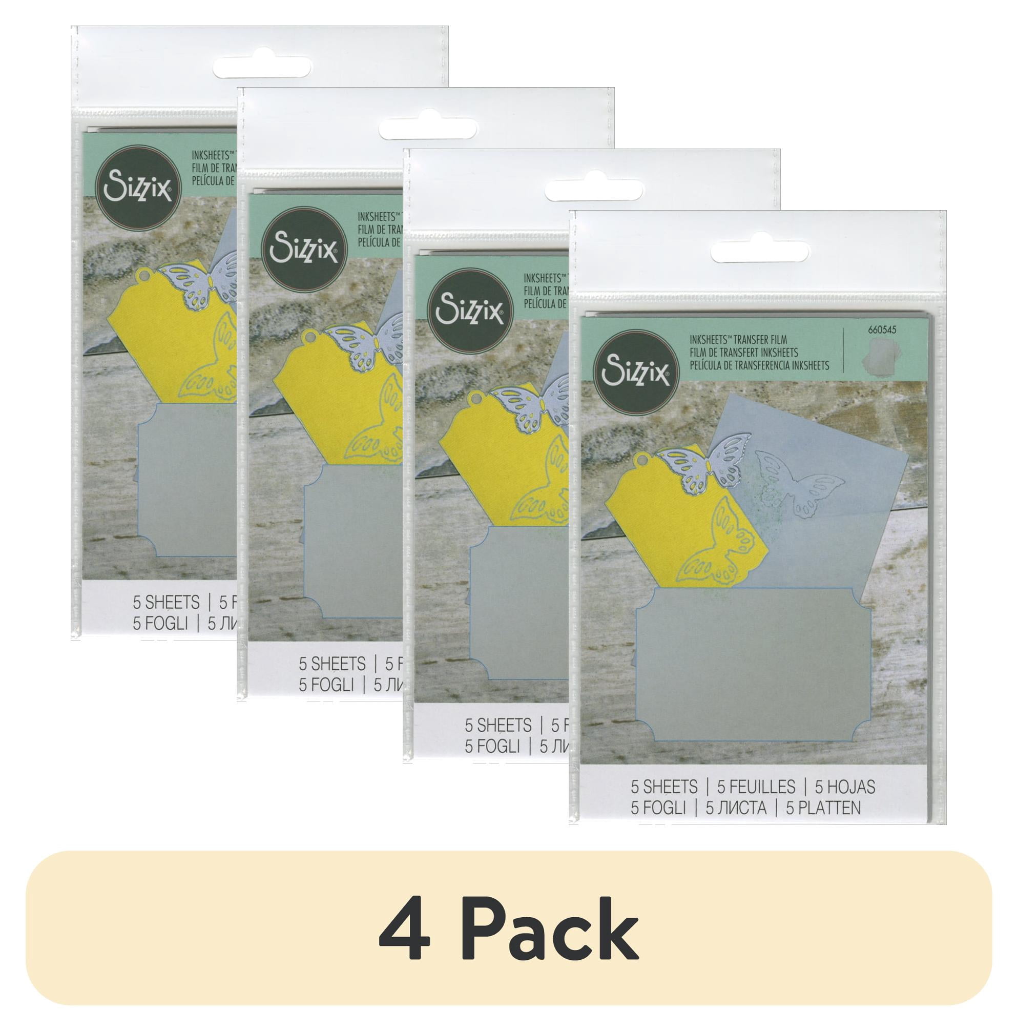 (4 pack) Sizzix Inksheets Transfer Film Sheets 4"X6" 5/Pkg-Silver, Pk 3 ...