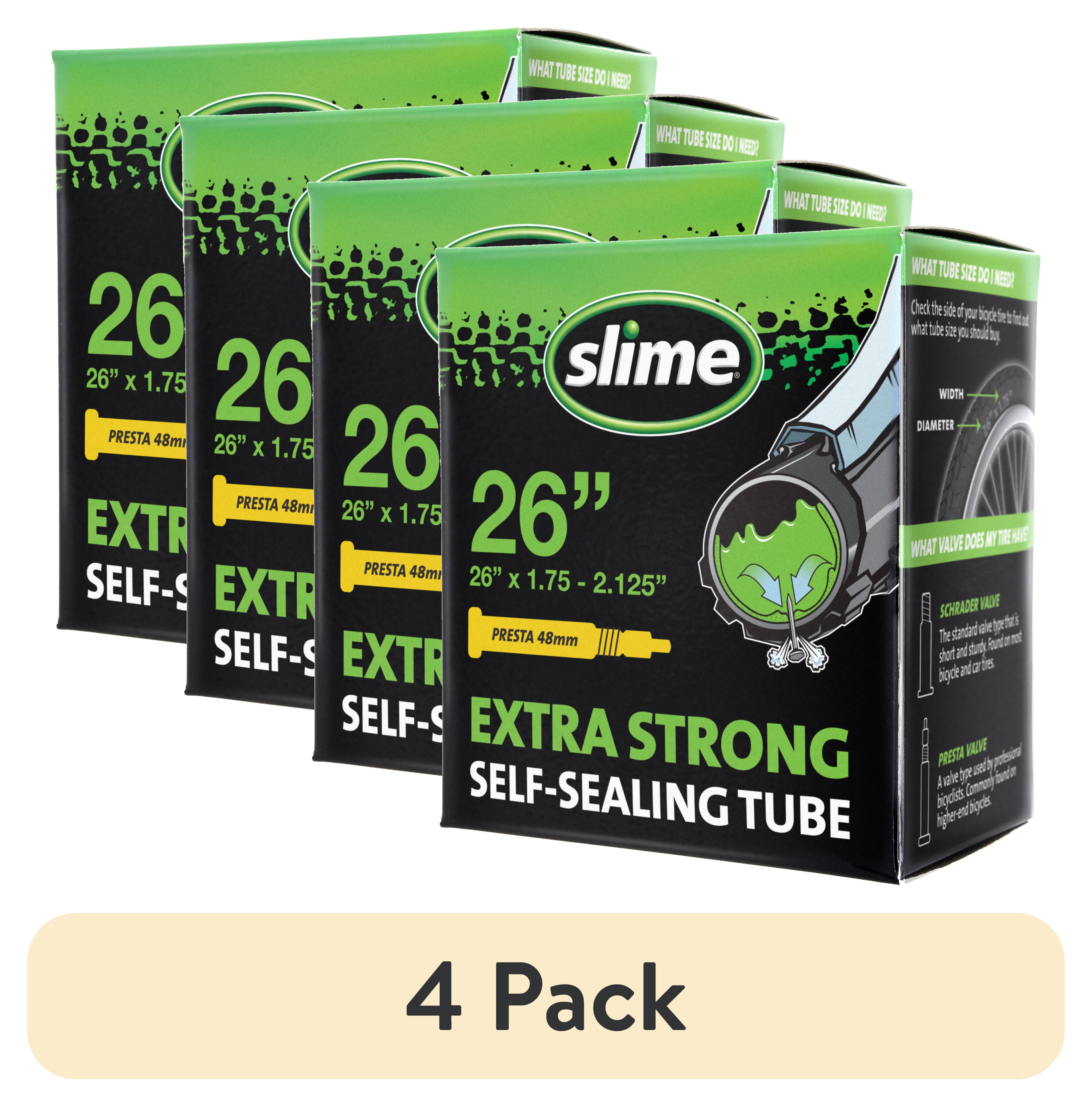 (4 pack) Slime Extra Strong Self-Sealing Bicycle Tube Presta 26" x 1.75 ...