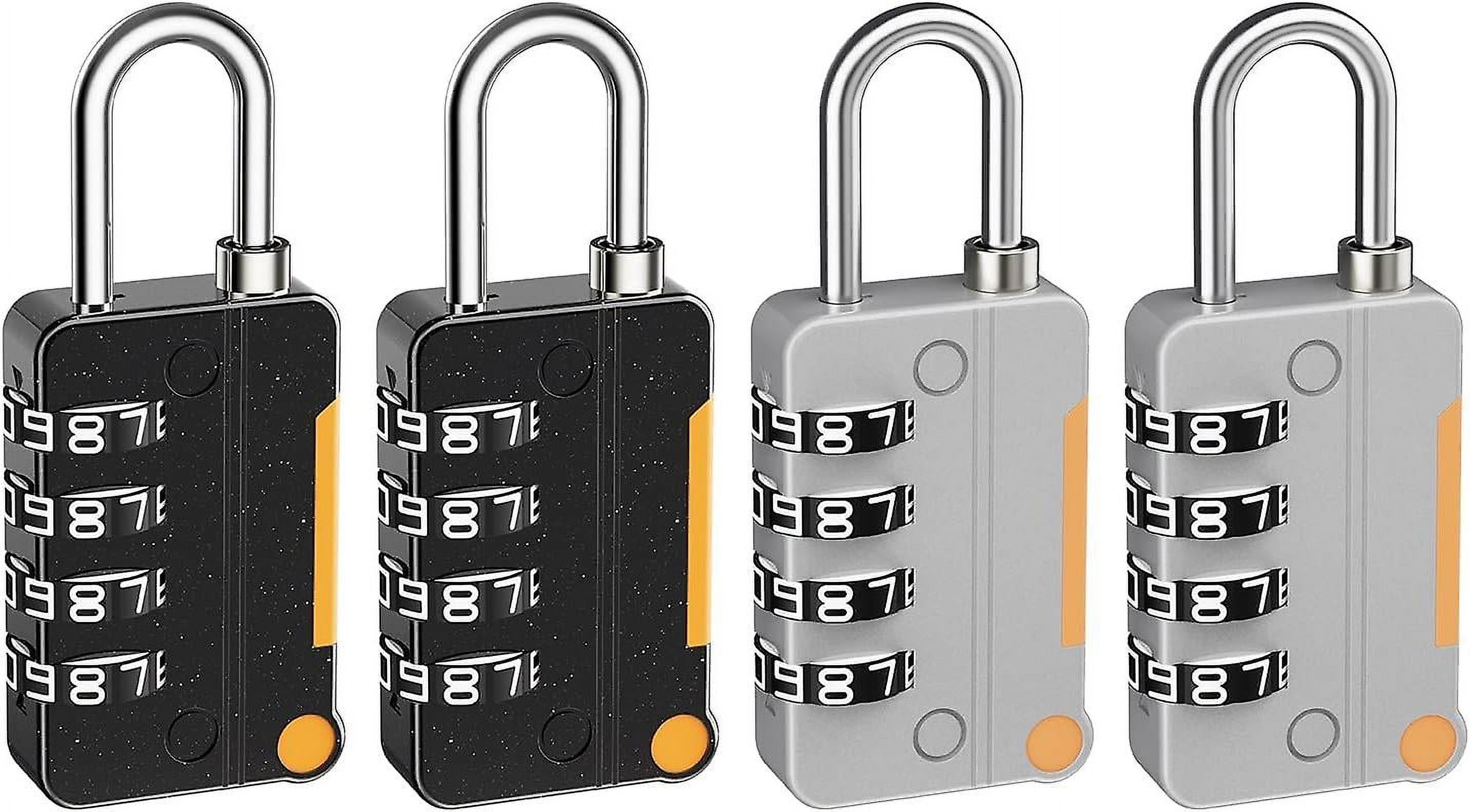 4-pack Small Weatherproof 4-digit Travel Padlocks - Walmart.com